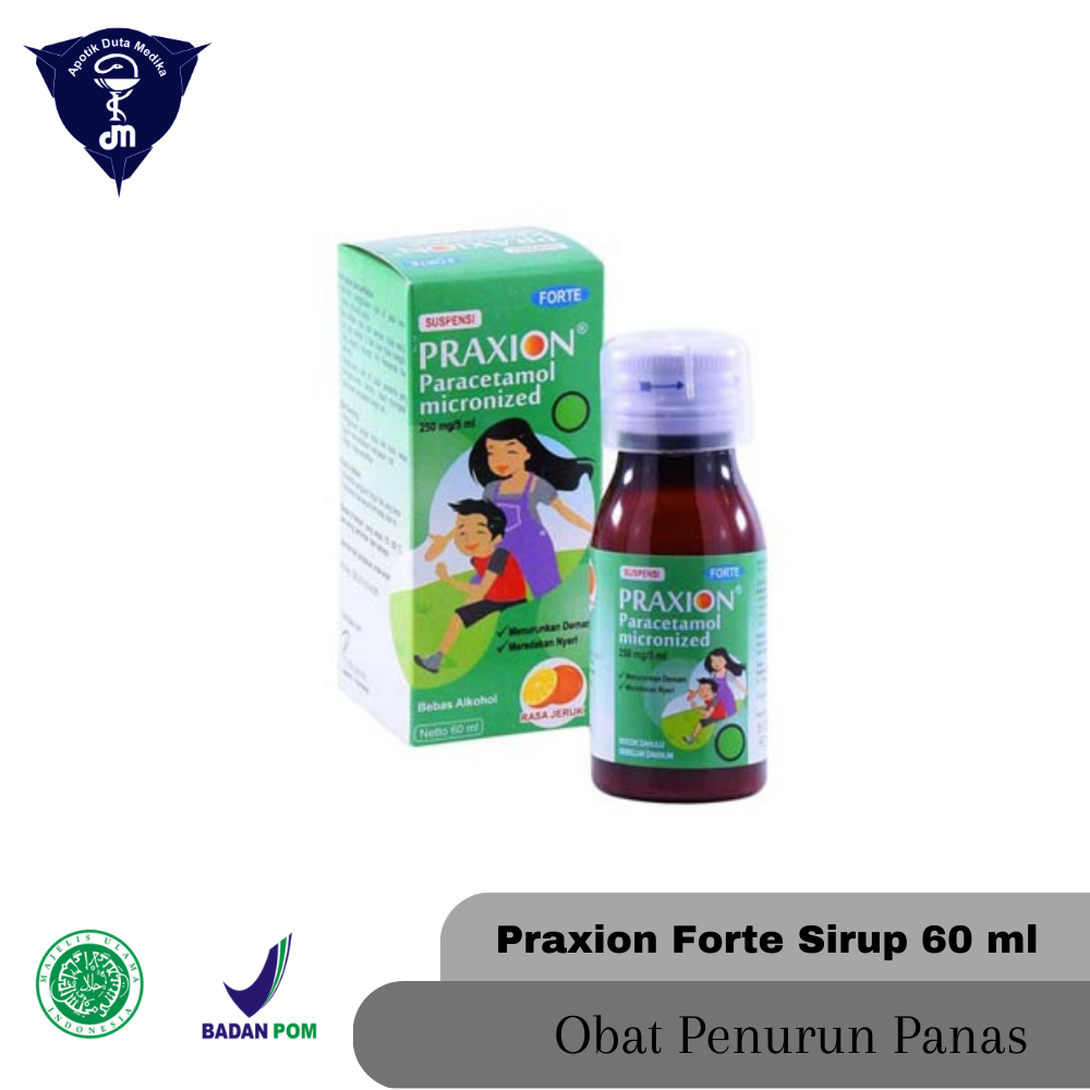 Praxion Forte Suspensi 60 ml - Menurunkan demam, meredakan nyeri ...