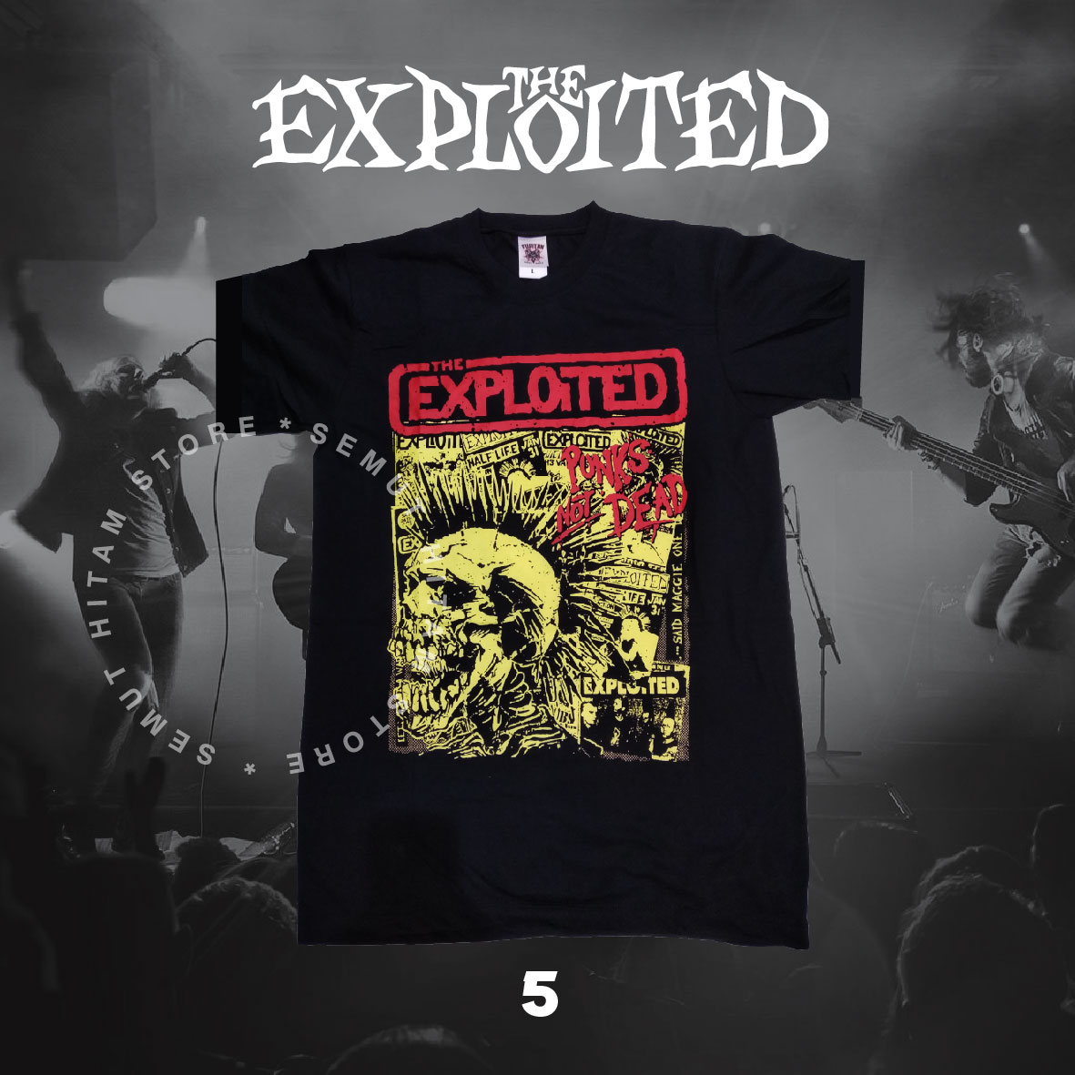 Kaos THE EXPLOITED PUNKS NOT DEAD Builtup Band Musik Punk Rock Prapatan ...