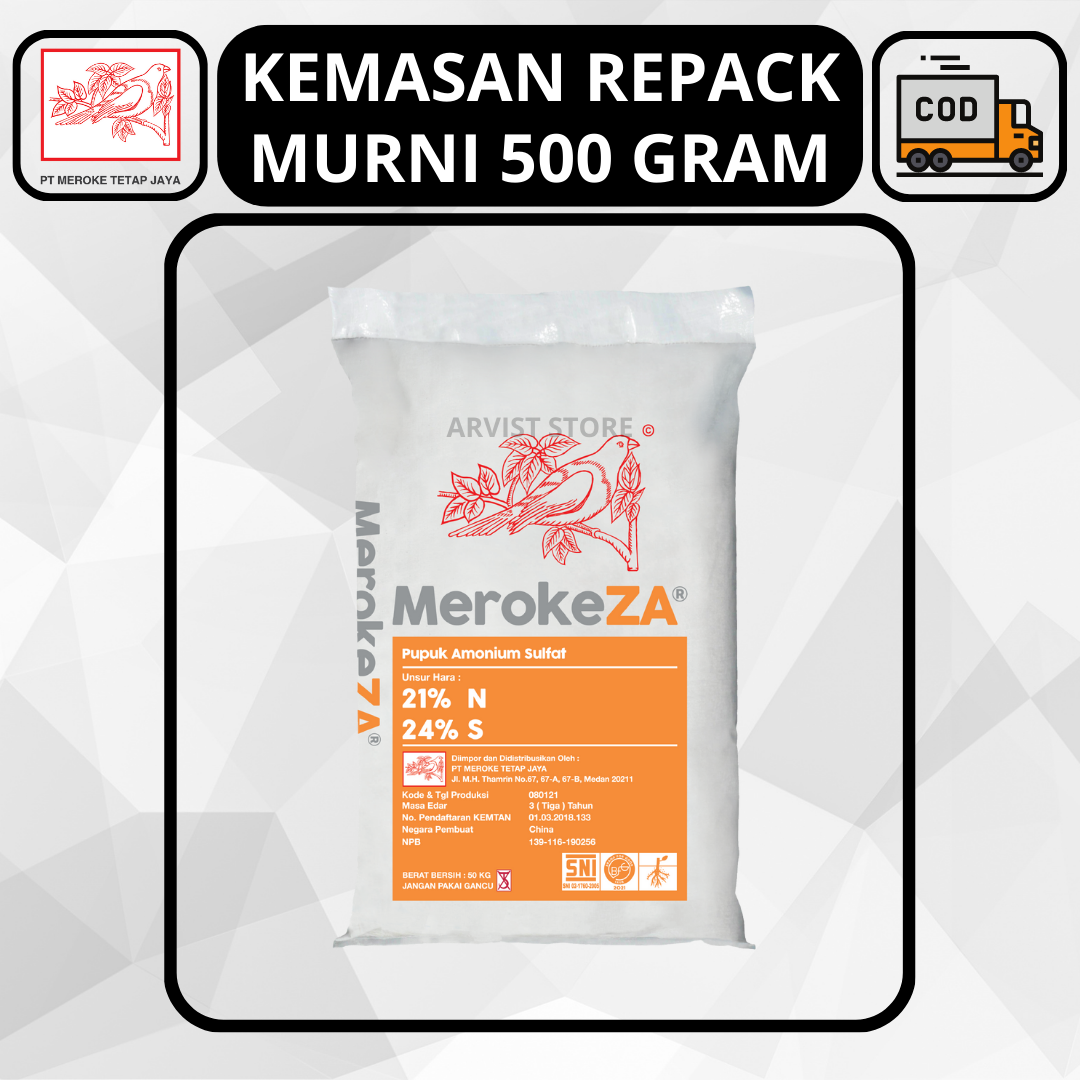 MEROKE ZA Pupuk Amonium Sulfat Kemasan Repack 500 Gram 21% N 24% S ...