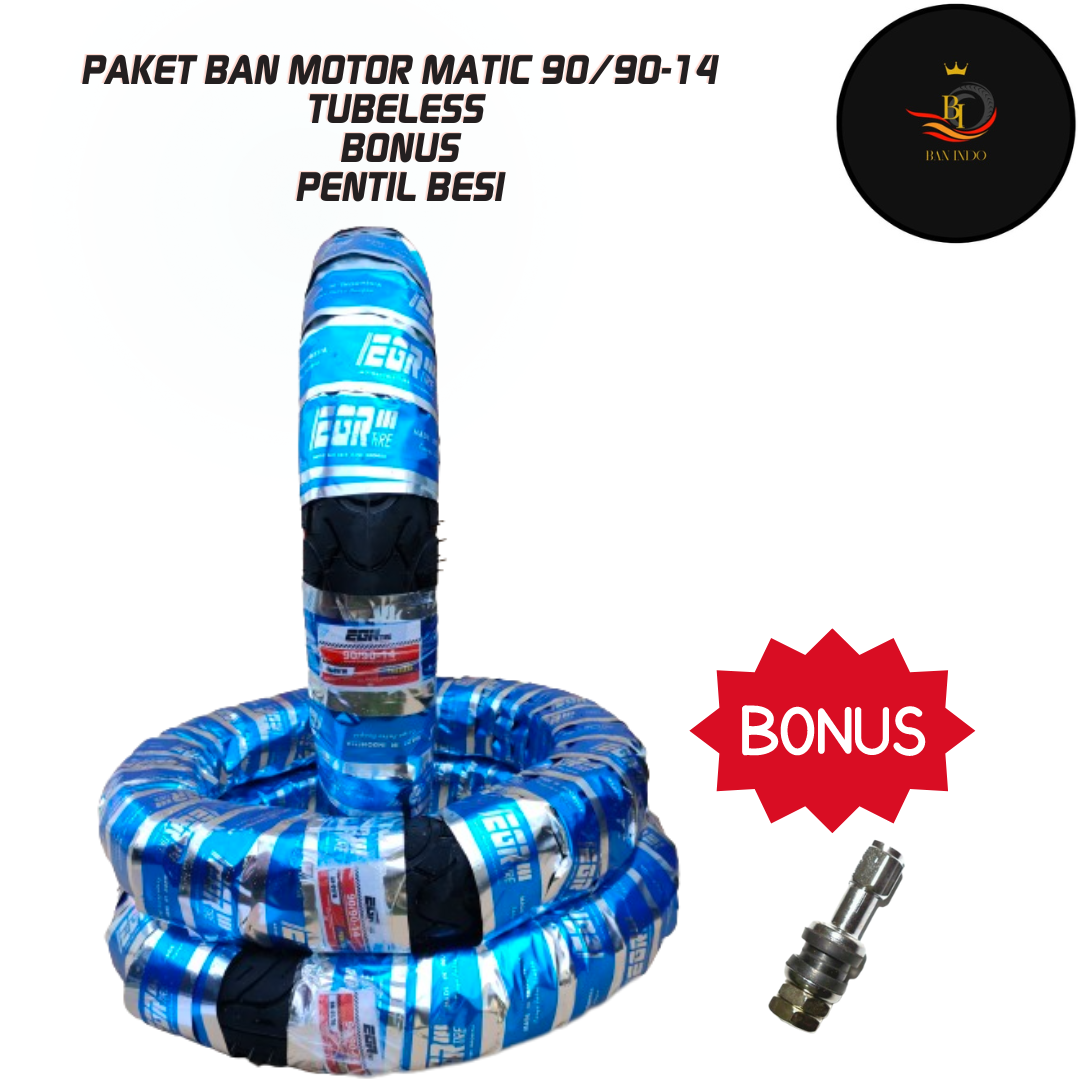 PAKET BAN MOTOR MATIC FREE PENTIL BESI BAN 90/90-14 UNTUK BAN MOTOR ...
