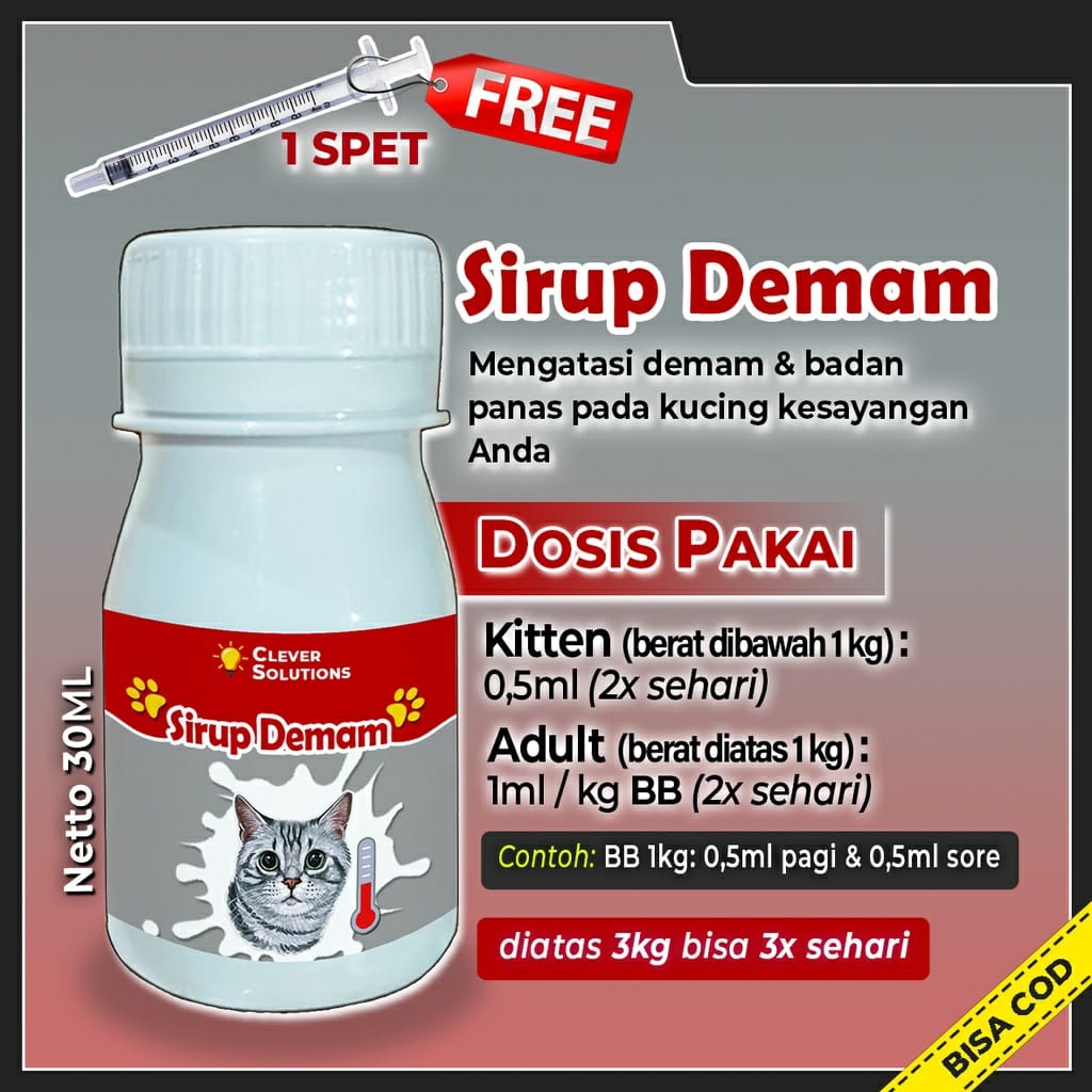 SIRUP DEMAM Kucing Panas Demam Obat Kucing Demam | Lazada Indonesia