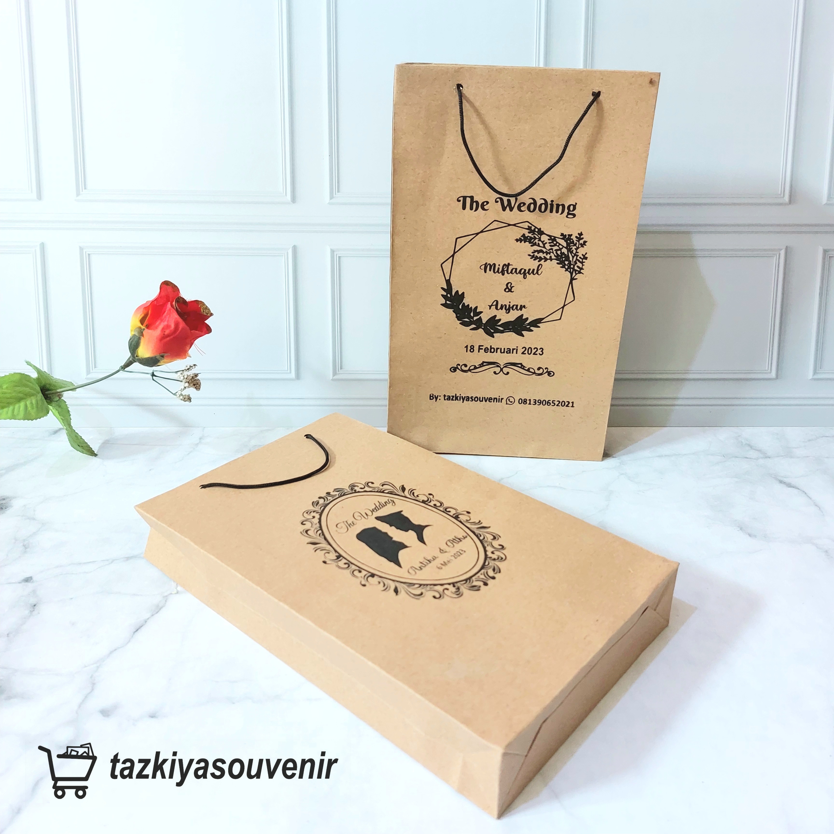 Paper Bag Souvenir Pernikahan Custom Nama Dan Ukuran Isi 50 Pcs ...