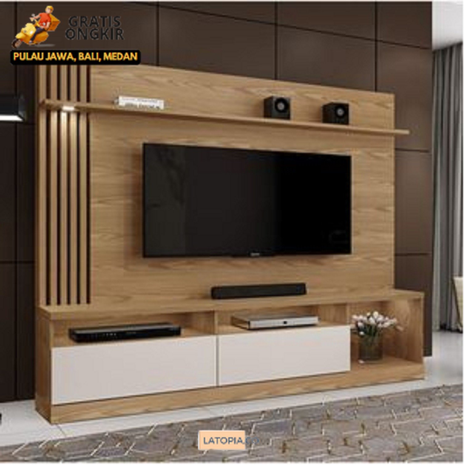 Meja TV Stand TV Meja TV Minimalis Modern Panjang 150 Full Multimedia ...