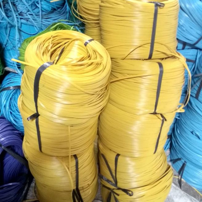 bahan rattan sintetis tali rotan warna kuning | Lazada Indonesia