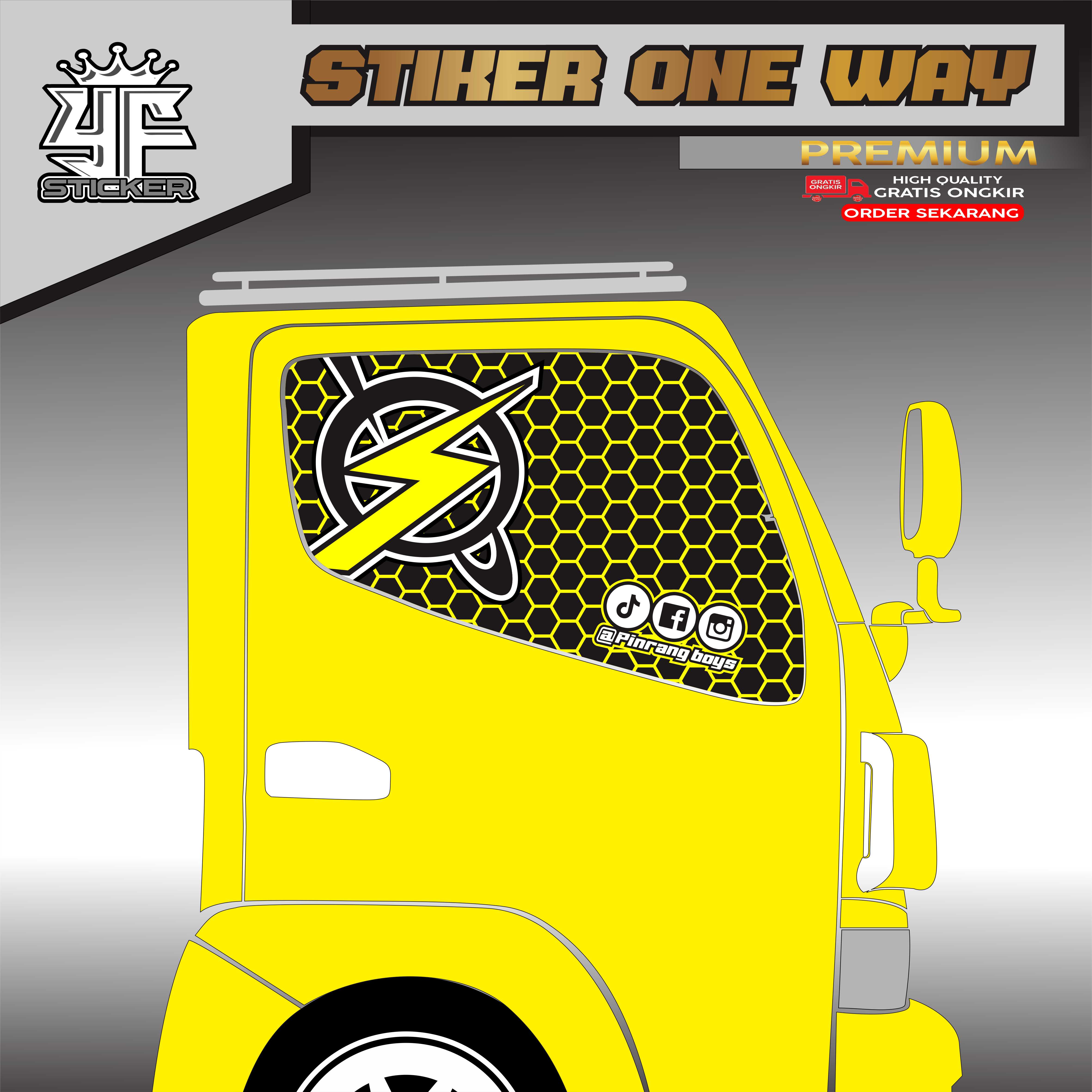 Stiker One way Kaca Samping Truck Canter DLL. DESAIN BISA DI ...