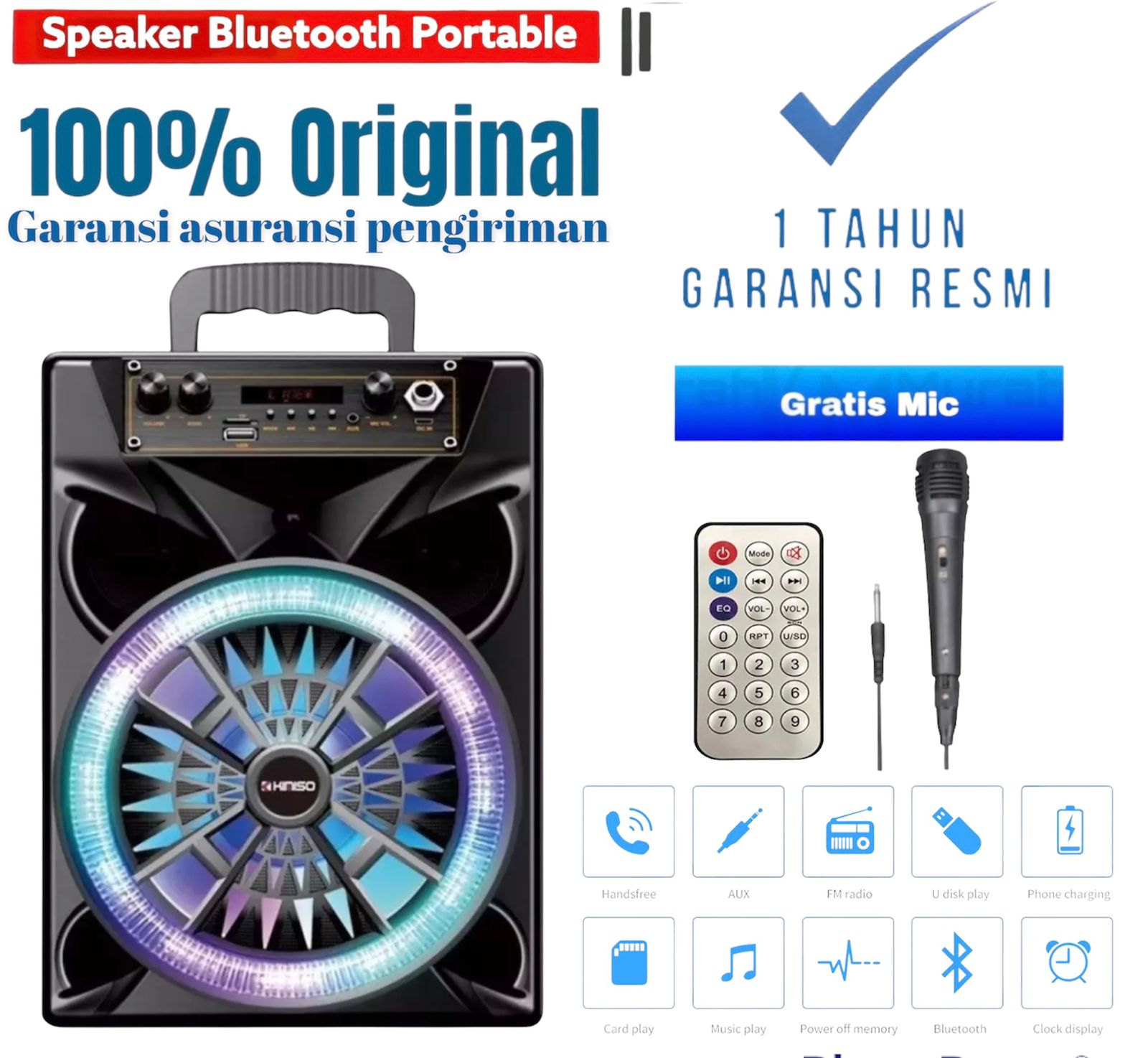 MODEL TERBARU SALON AKTIF FULL BASS UKURAN BESAR 8INCH FREE MIC ...