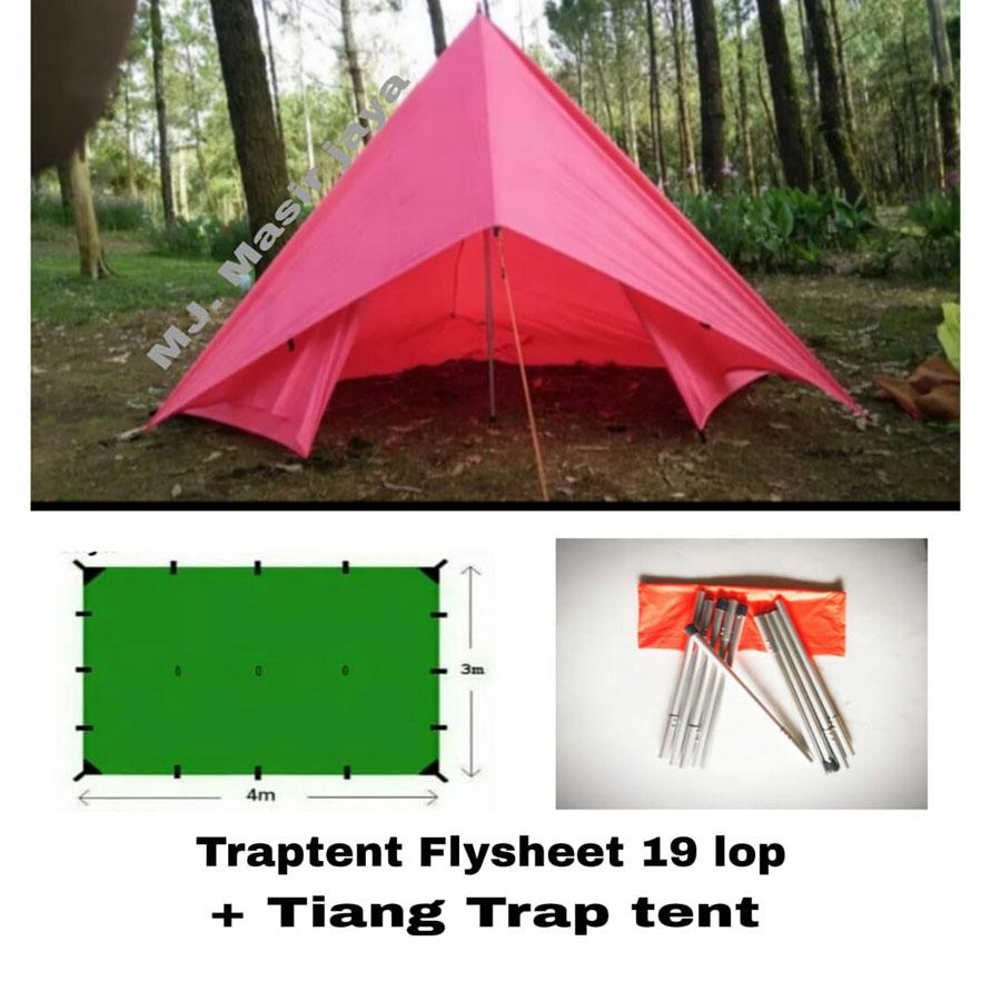 Trap tent Flysheet 3x4m 19 loop + Tiang Frame | Lazada Indonesia