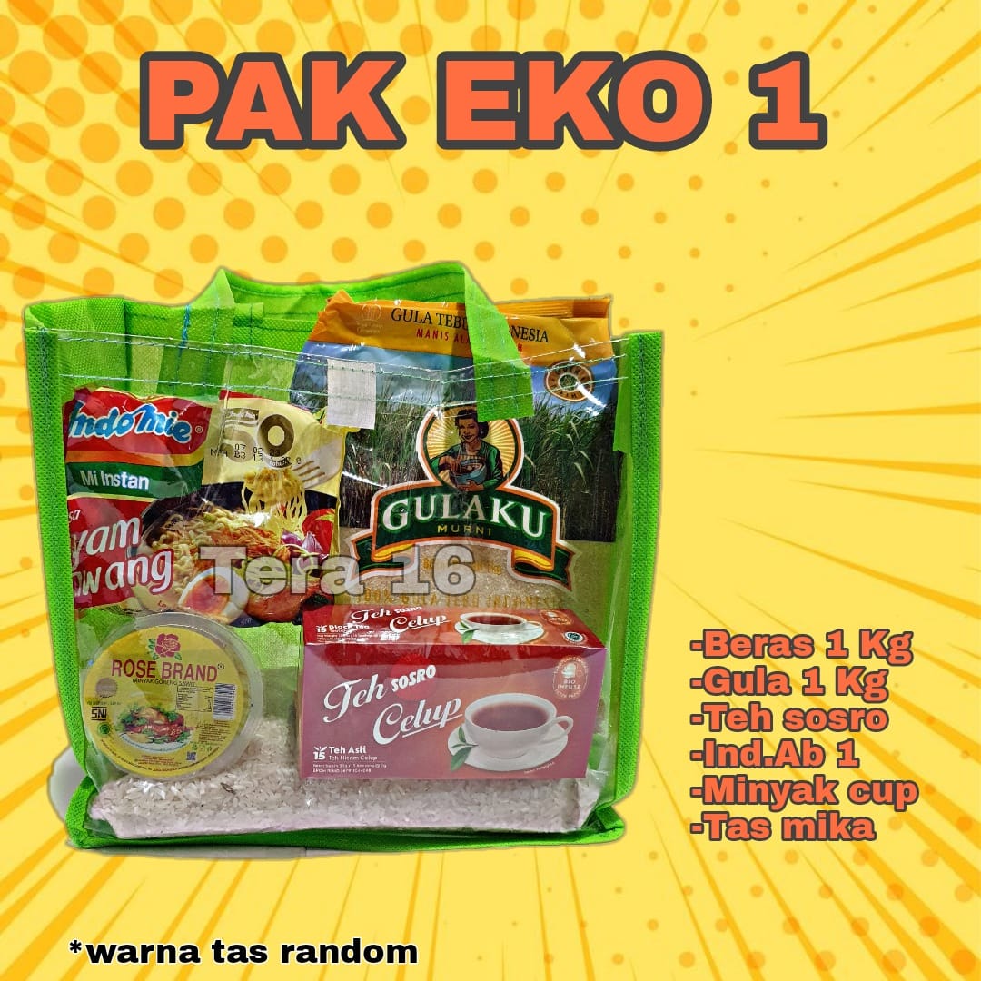 Pak Eko 1 paket ekonomis sembako lengkap beras minyak gula teh celup indomie | Lazada Indonesia