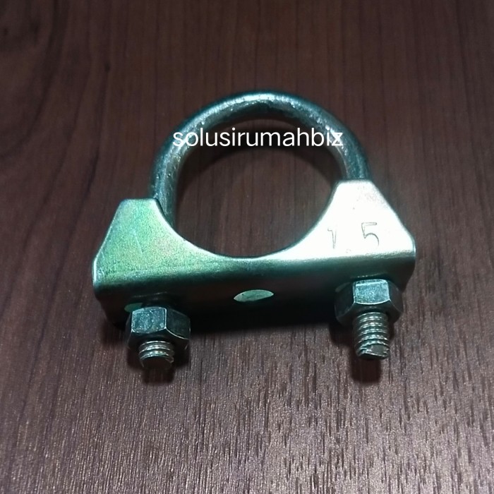 KLEM U JAKET GOLD 1 1/2 INCH TEBAL 7mm PIPA KUNING CLAMP BAUT MUR MOR ...