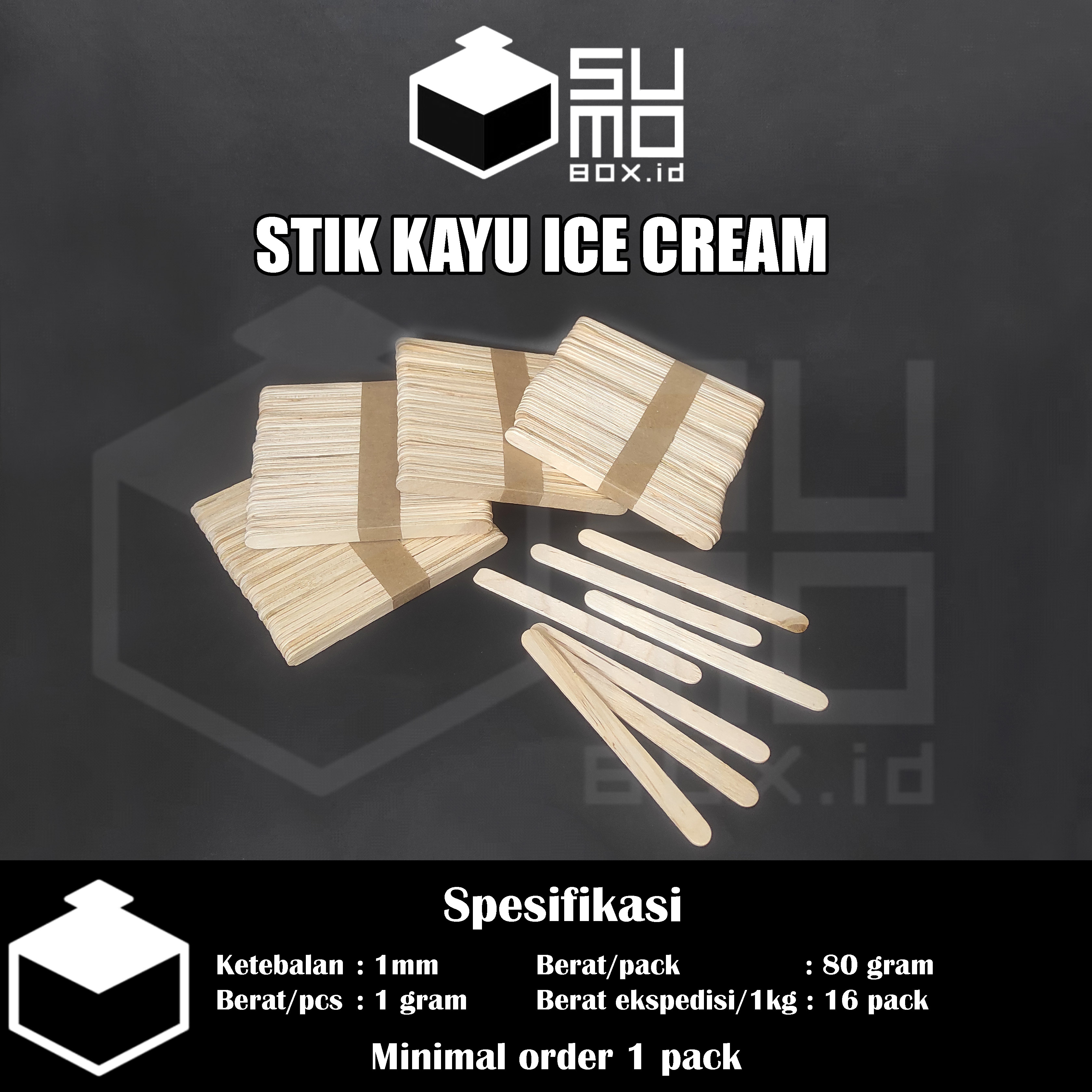 Stik kayu ice cream isi 500pcs / Sendok kayu ice cream polos | Lazada ...