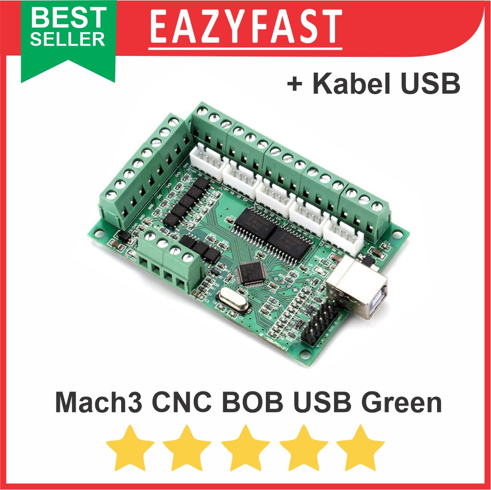 USB Mach3 Mach 3 5 Axis CNC Controller Breakout Board BoB Green Card ...