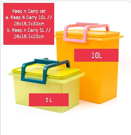 Tupperware Promo keep N carry 2pcs ukuran 10 L dan 5L, Toples Jumbo ...
