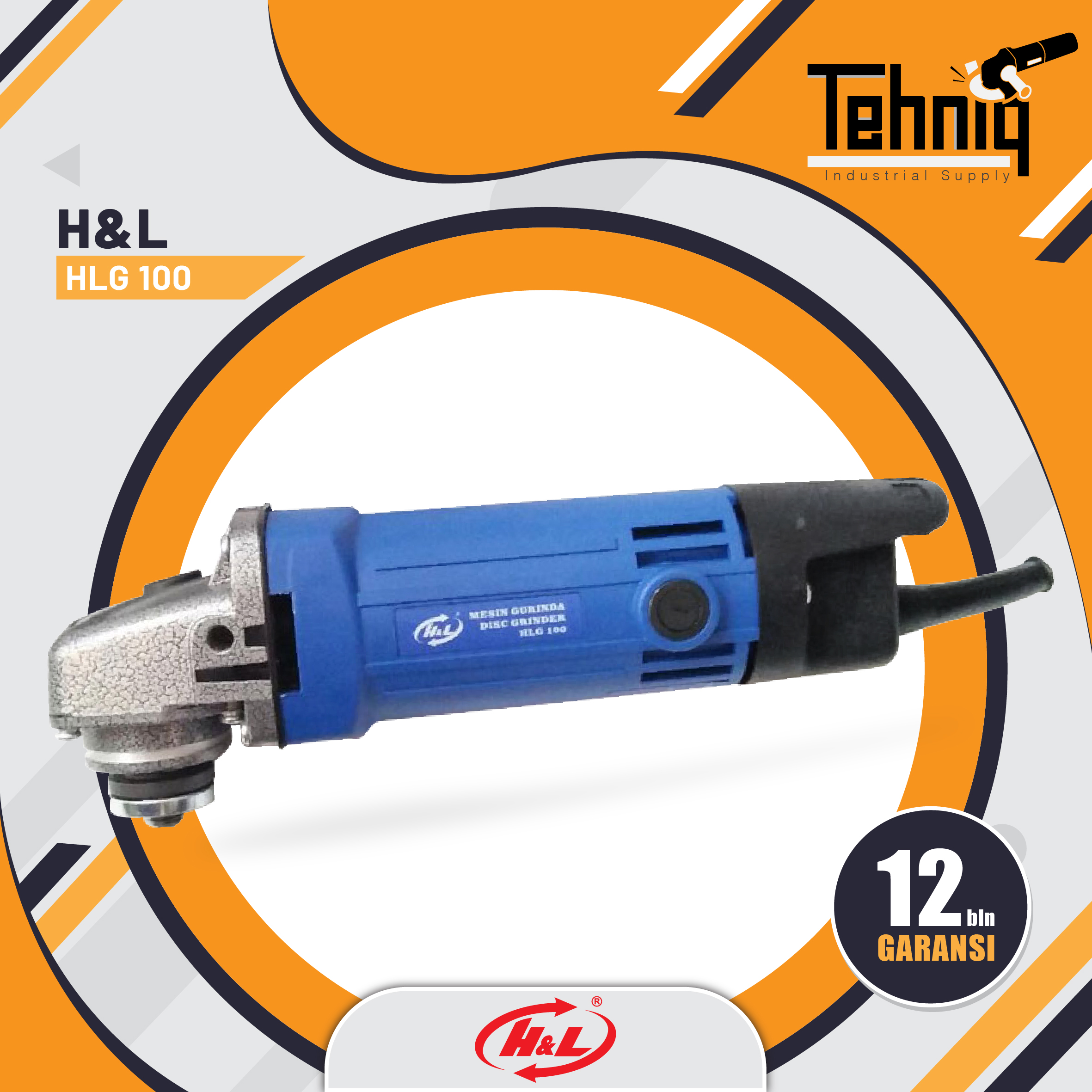 Mesin Gerinda Tangan / Gerinda Listrik H&L HLG 100 Disc Grinder | Lazada Indonesia