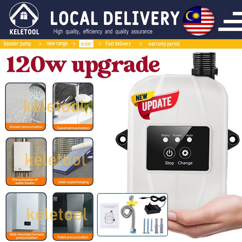 Pompa Booster Air Pompa Pemanas Air 24V 250W Pengendali Tekanan Air ...