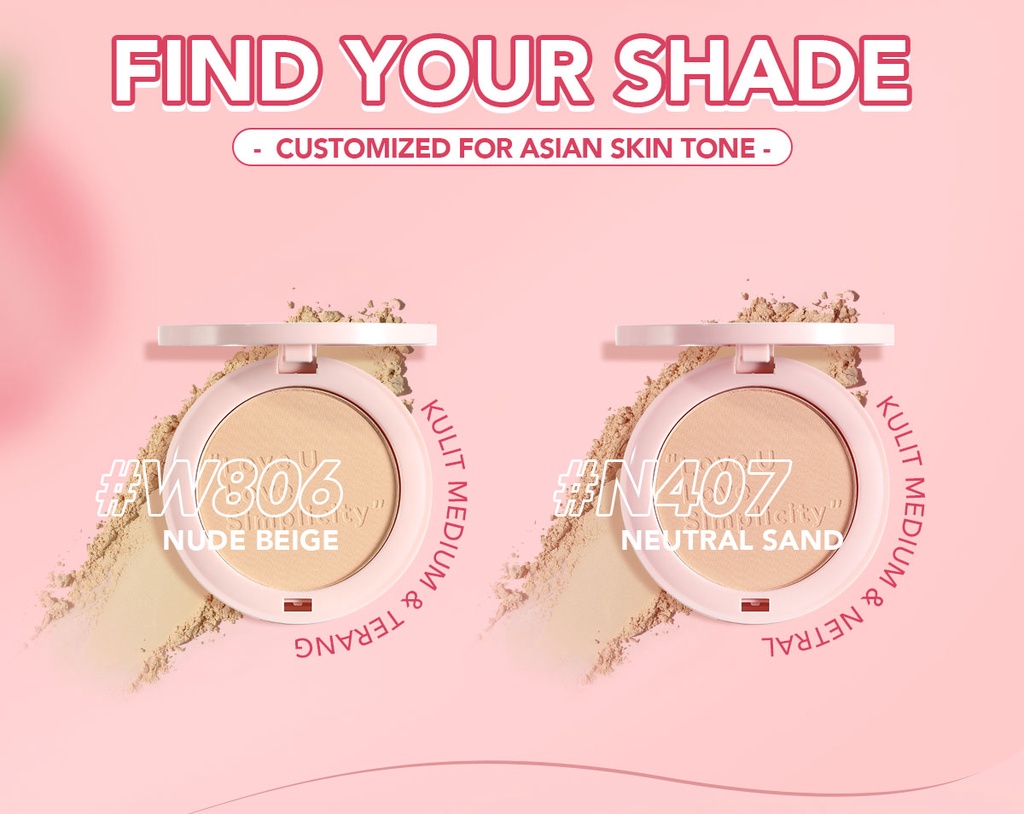 YOU Simplicity Flawless Compact Powder | Bedak Padat | Natural Makeup ...