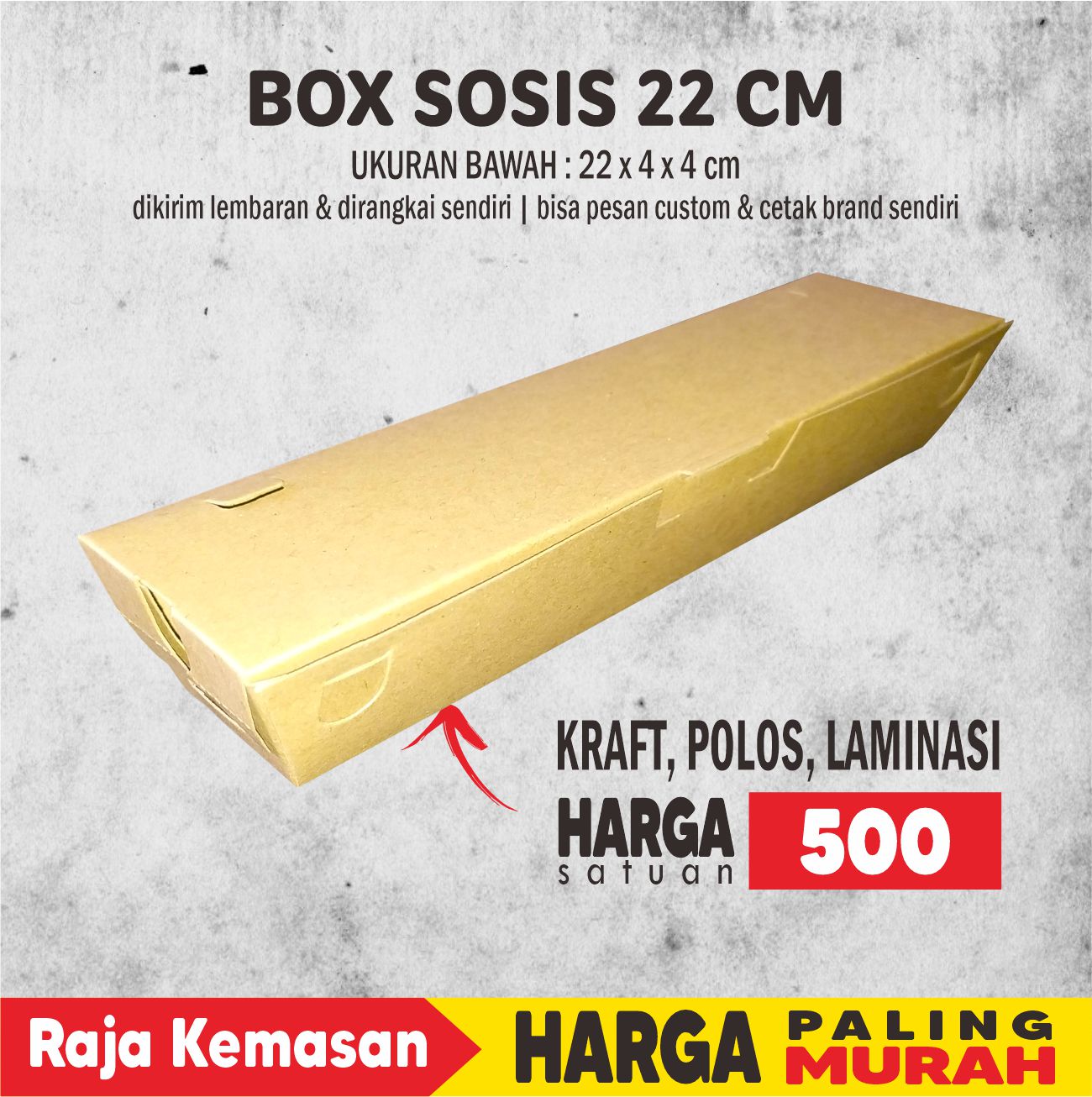 BOX SOSIS BAKAR 22 CM KRAFT POLOS LAMINASI (isi 100 pcs) | Lazada Indonesia
