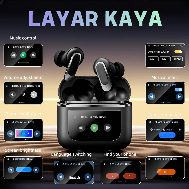 AUDIO DUNIA TWS EP37 Headset Bluetooth 5.3 Pro Support Aplikasi LED ...