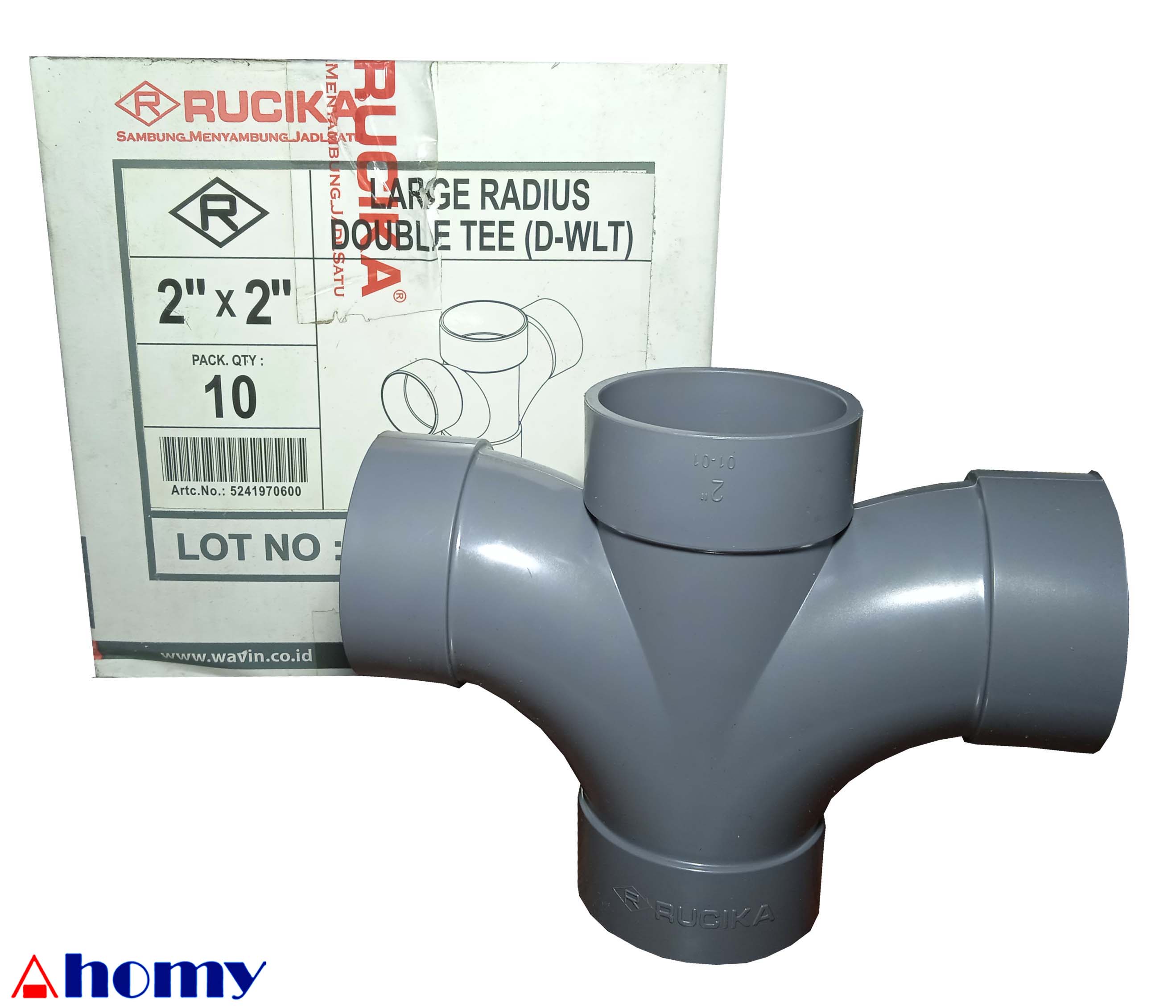 1pc large radius double tee Y 2" 90d DV rucika sambungan pipa | Lazada ...