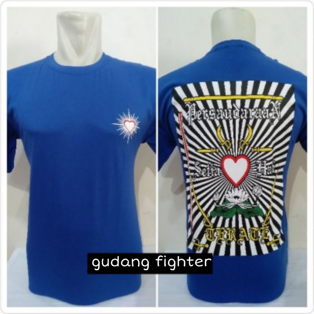 KAOS PSHT ATRIBUT PSHT MOTIF LAMBANG TERATE WARNA BIRU PERLENGKAPAN ...