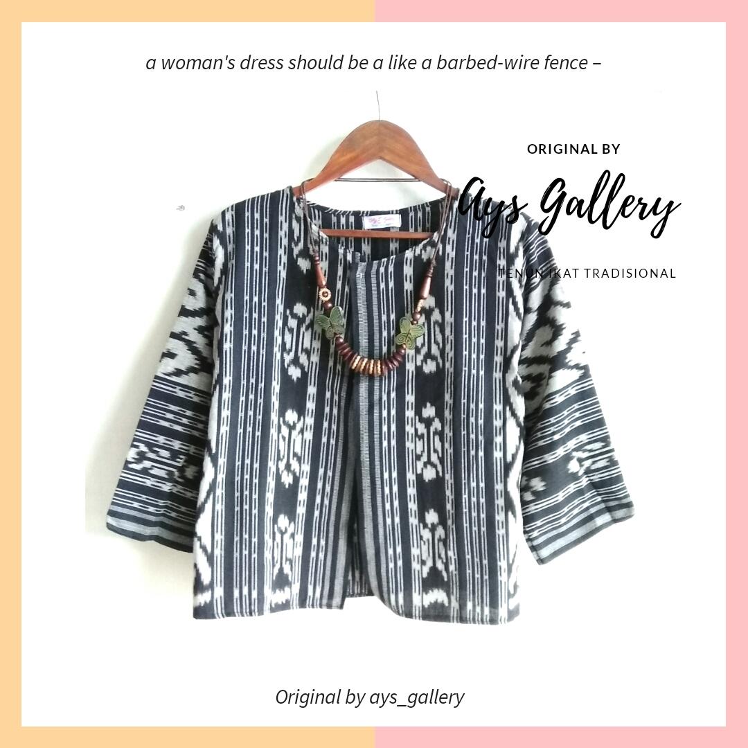 OUTER TENUN IKAT TRADISIONAL ATBM MURAH (SERI TORAJA BLACK) | Lazada ...