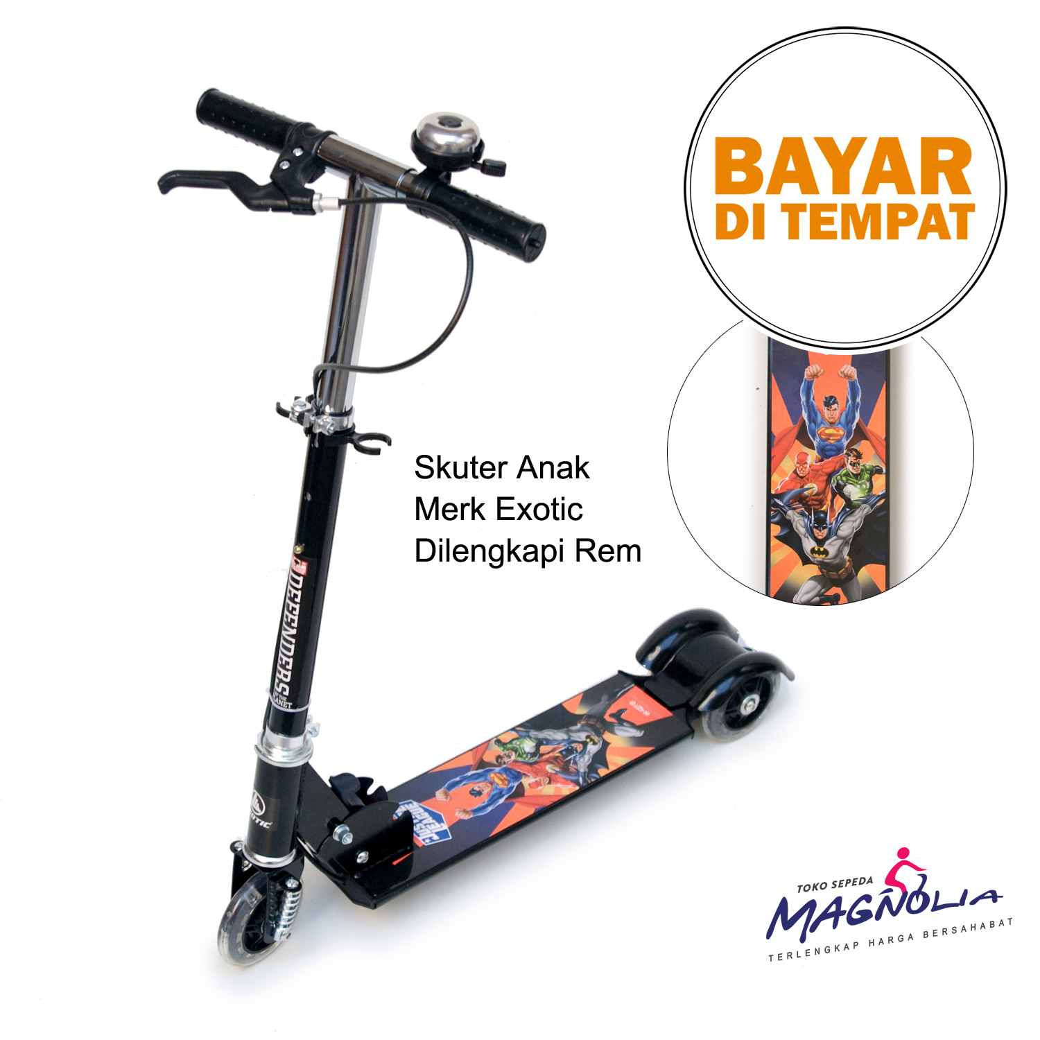 Scooter Skuter Sekuter Otoped Anak dengan Lampu 3 Roda Exotic | Lazada ...