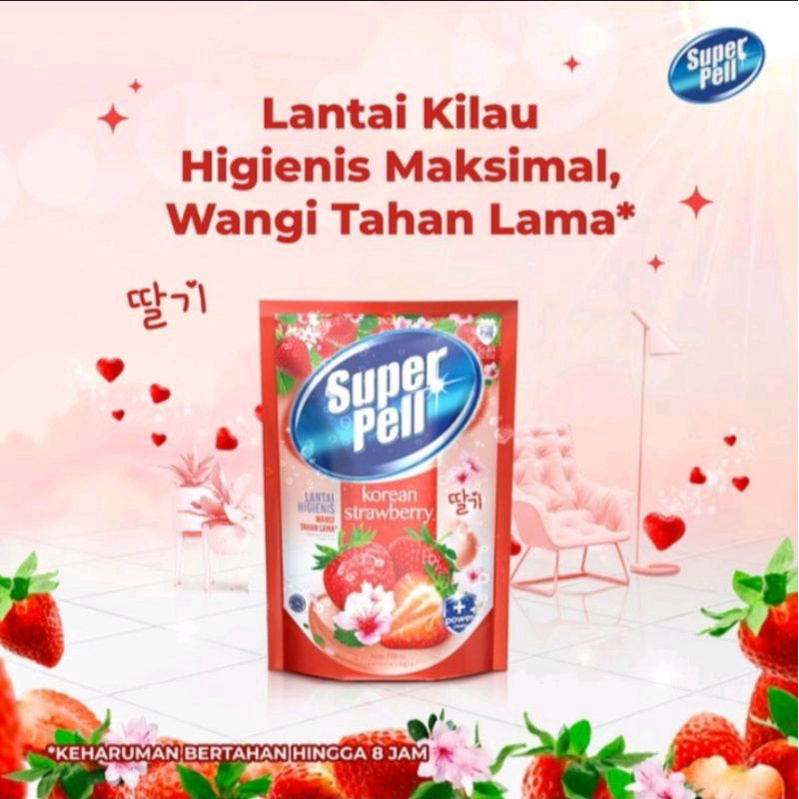 Super Pel Pembersih Lantai Korean Strawberry 770 Ml | Lazada Indonesia