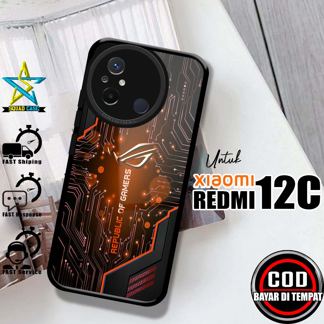 Case XIAOMI REDMI 12C Casing terbaru Squad Case motif ROG custom gambar ...