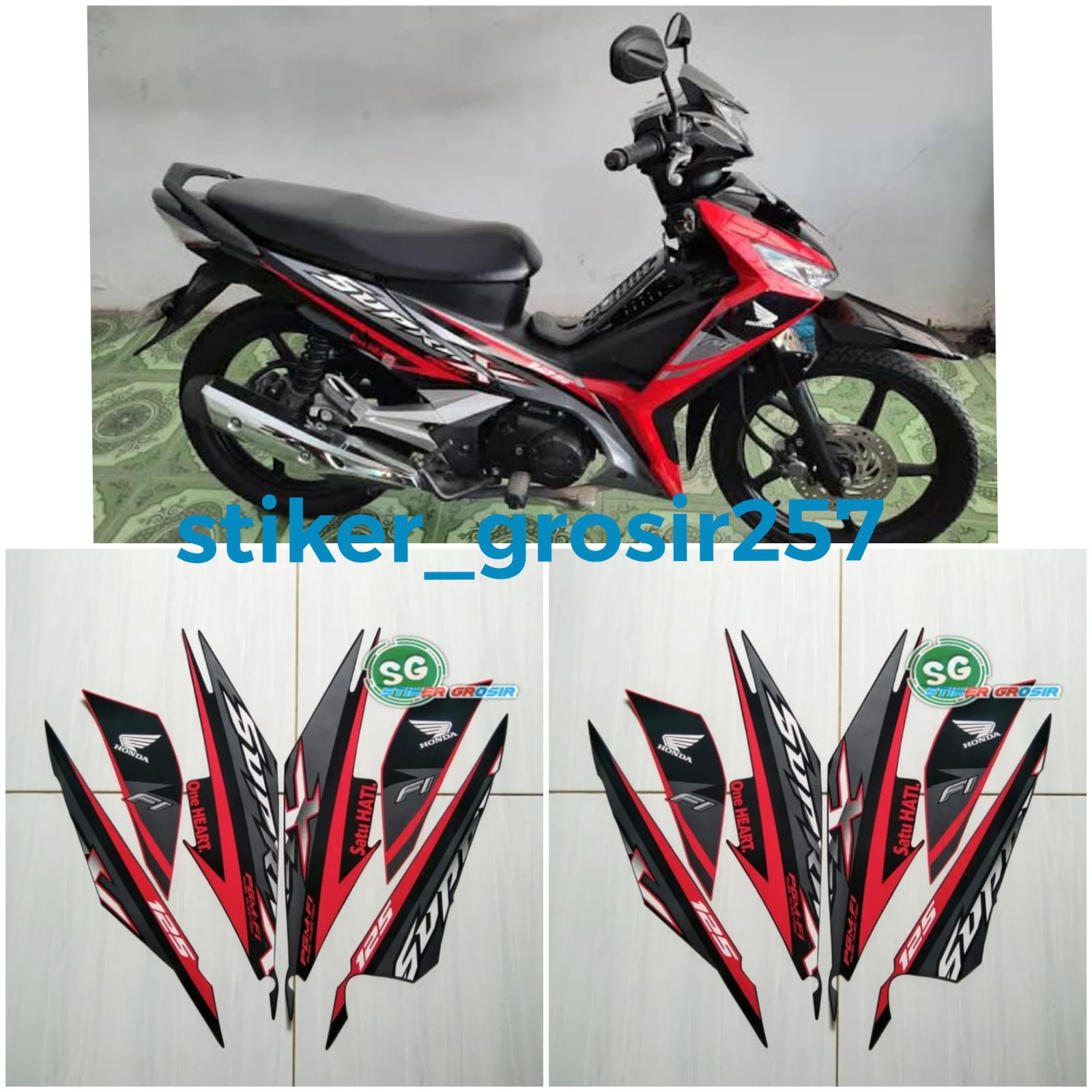 STIKER STRIPING LIS LES BODY SUPRA X 125 TAHUN 2016 2017 FI INJEKSI ...