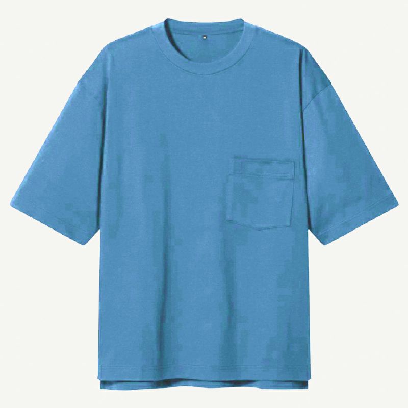Kaos Polos Oversize Pocket Steel Blue - Kaos Oversize Polos Blue Steel ...