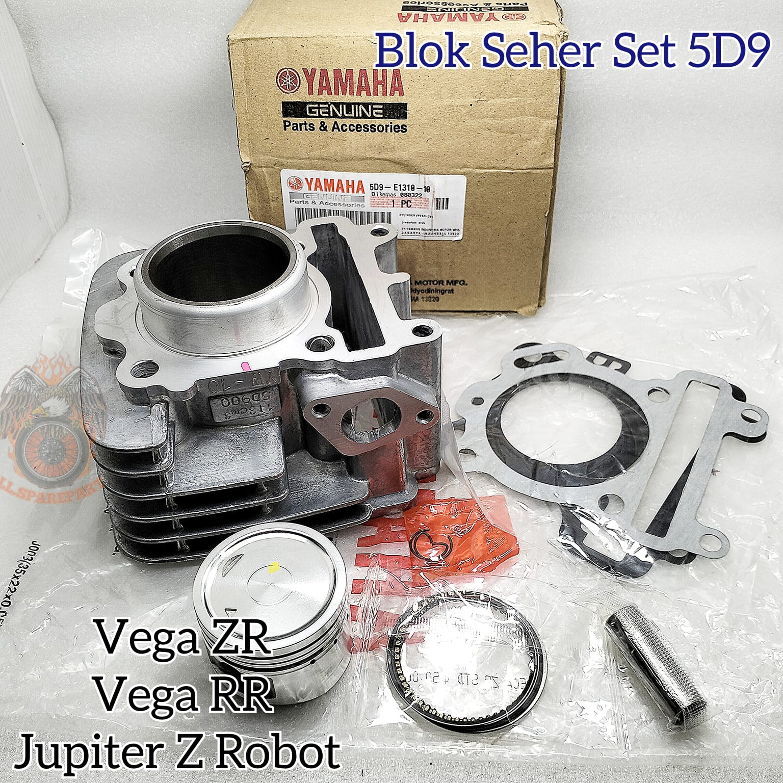 CYLINDER BLOK SEHER PISTON RING SET KOMPLIT YAMAHA 5D9 KUALITAS ASLI ORIGINAL YAMAHA VEGA RR ZR ...