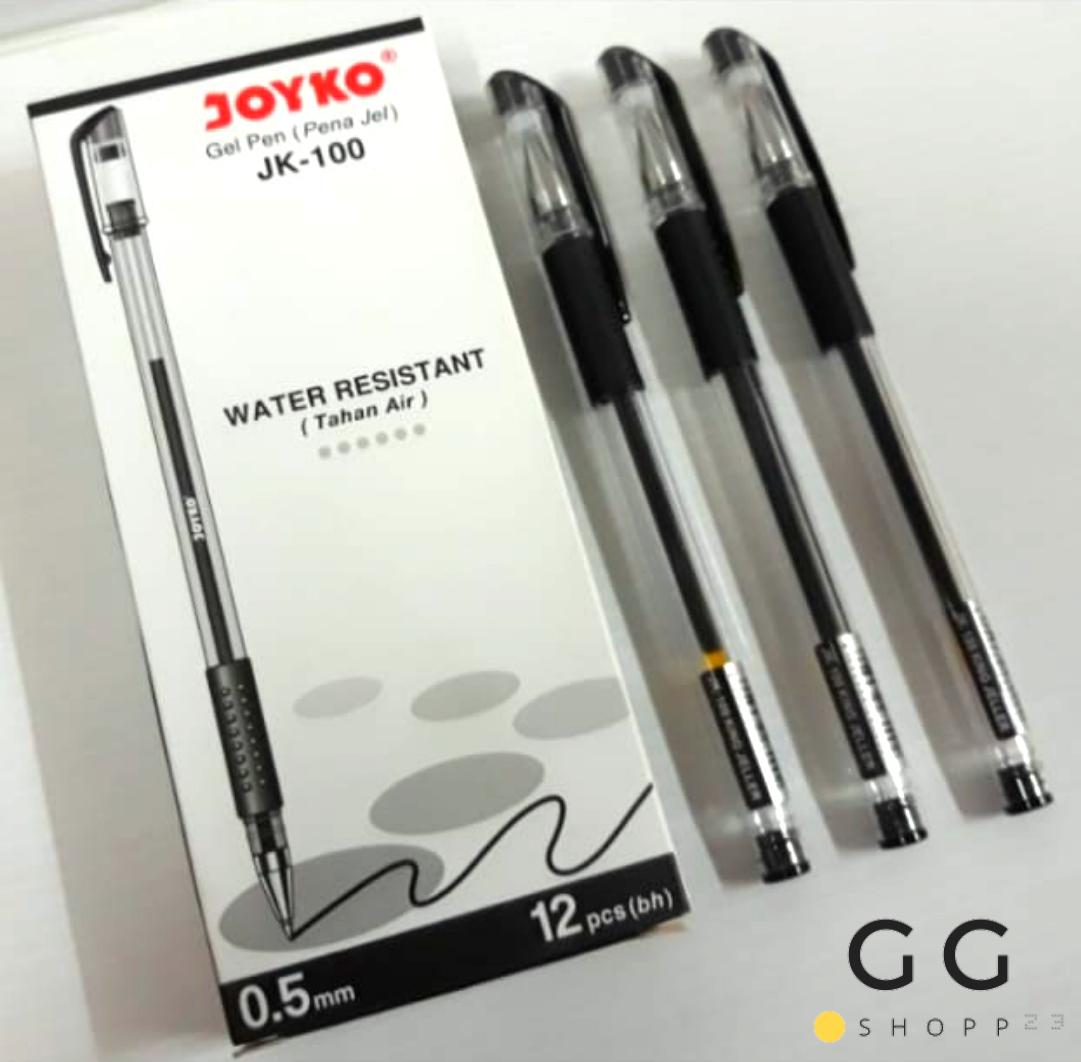 Joyko JK-100 Pulpen Cair Gel - Hitam ( 1 Pack isi 12 pcs ) | Lazada ...