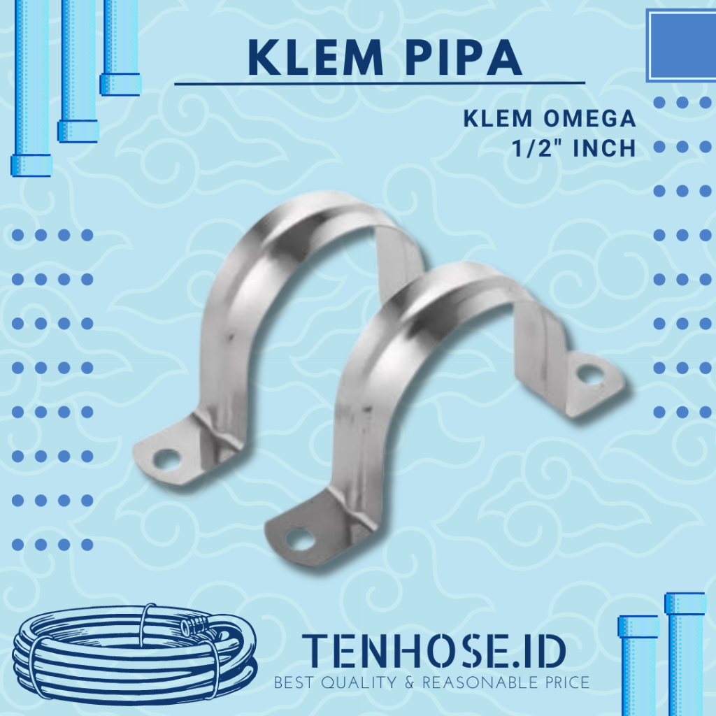 Klem Pipa / Klem Omega Ukuran 1/2" Inch Klem Plat Besi Seng | Lazada ...