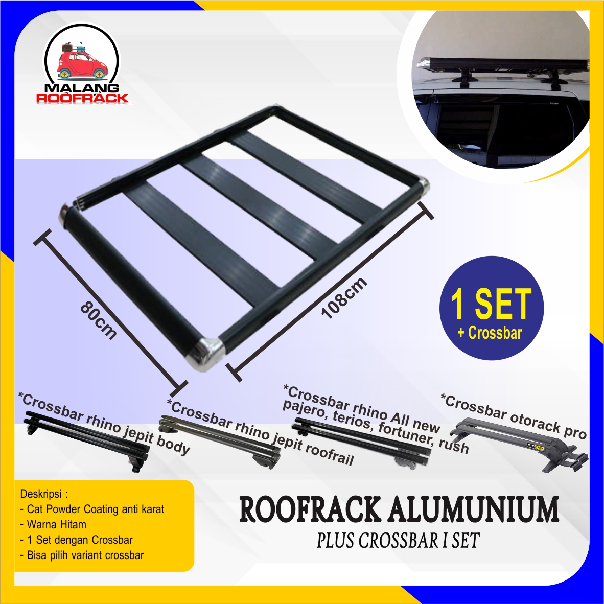 Alumunium Rak Atas Mobil Roofrack Cargo (RAK SAJA) | Lazada Indonesia