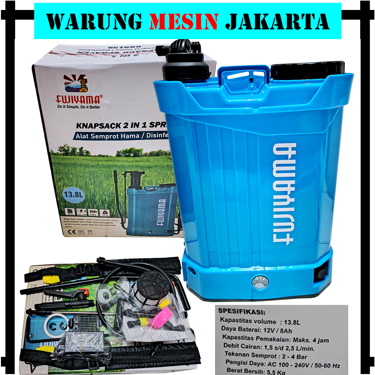 RYU Elektrik Sprayer Cordless Knapsack Sprayer 16 Liter /Sprayer 2In1 ...