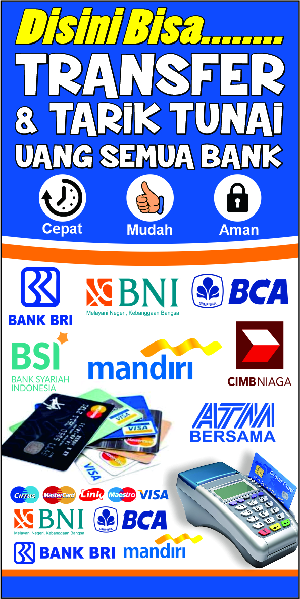 SPANDUK BANNER TRANSFER DAN TARIK TUNAI SEMUA BANK BELI 1 PAKET DAPAT 2 ...
