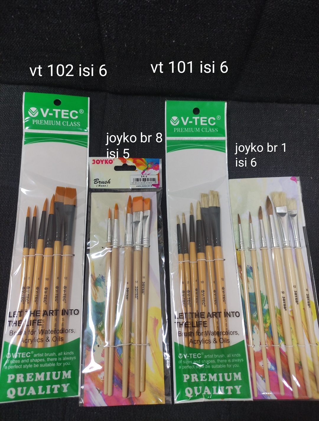 kuas vtec set 101 isi 6 untuk cat minyak br 1 | Lazada Indonesia