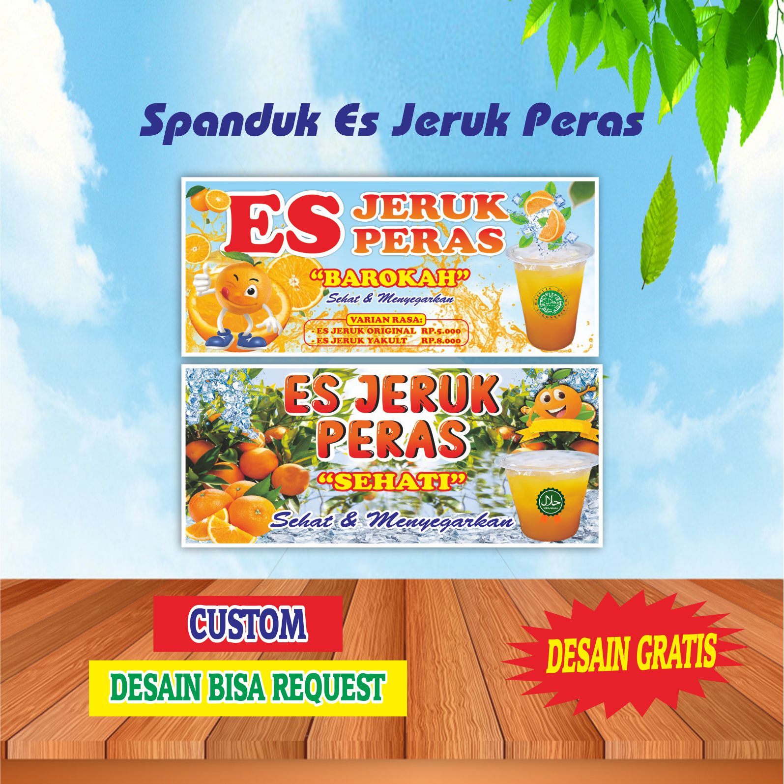 Banner Spanduk Es Jeruk Peras Bisa Request Desain | Lazada Indonesia