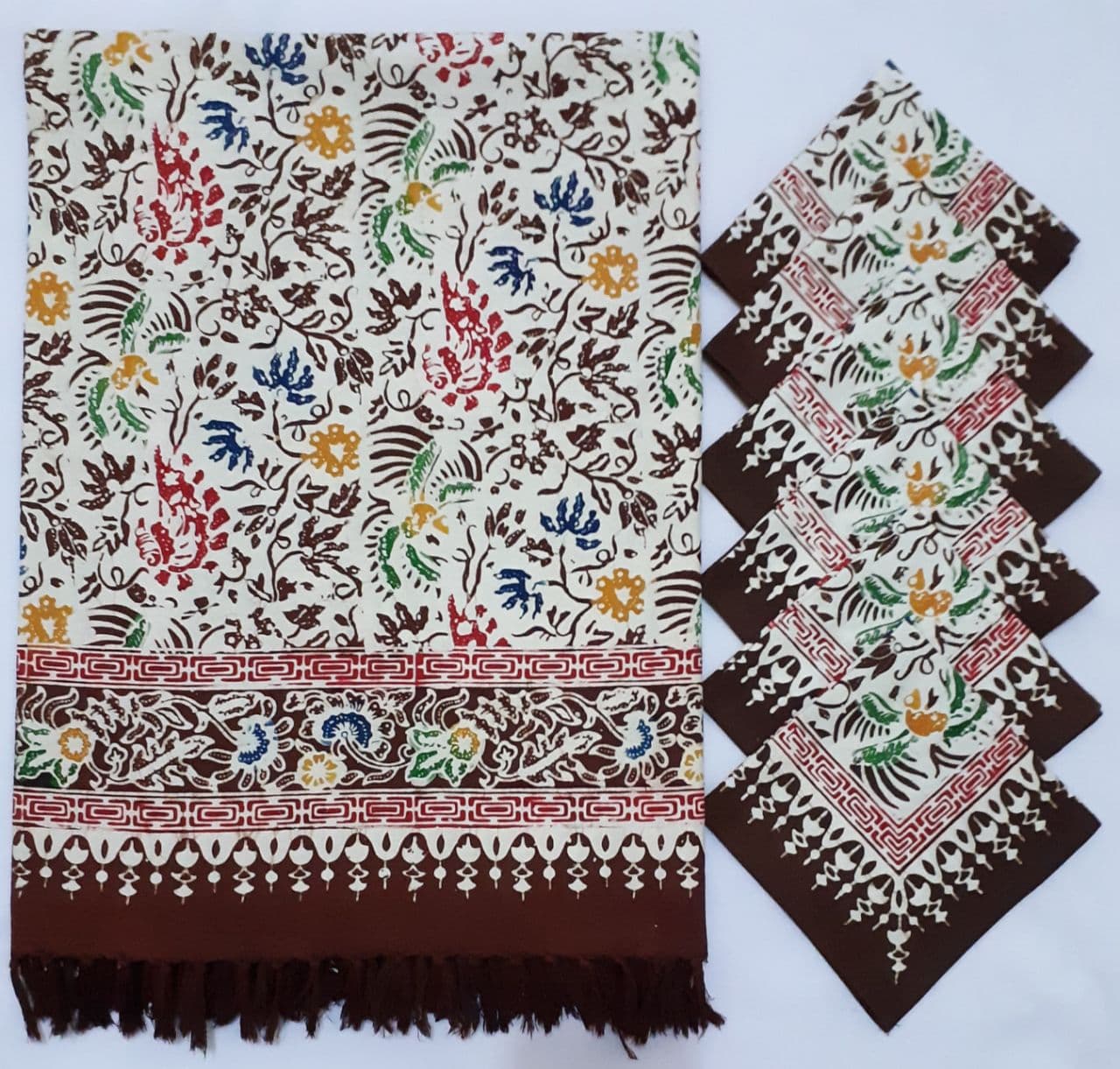 Taplak Meja Makan Batik 6 Kursi Batik Cap Motif Cocoan | Lazada Indonesia