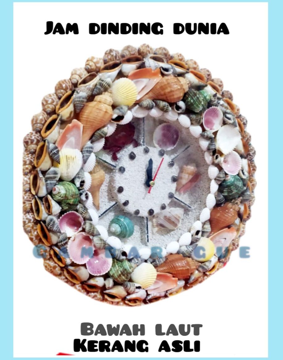 Jam Dinding Kerang Eksklusif Unik Dan Elegan / Jam Dinding Motif Kerang ...