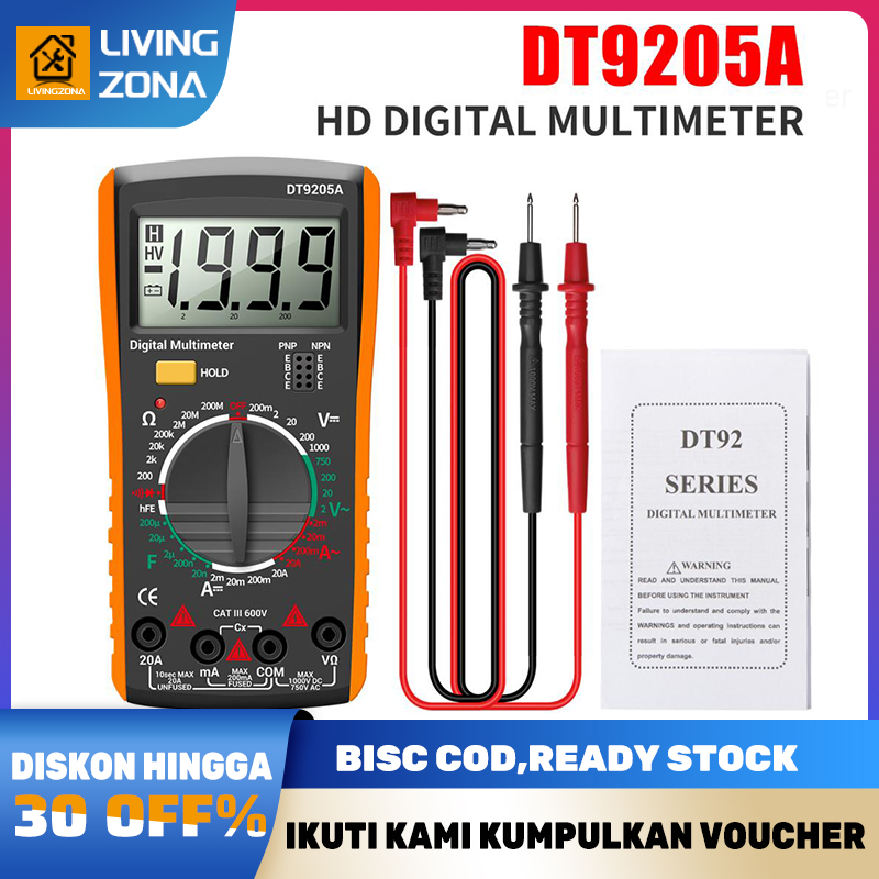 cod + Pengiriman Cepat】 avo meter Multimeter Digital Paket Lengkap Dan ...