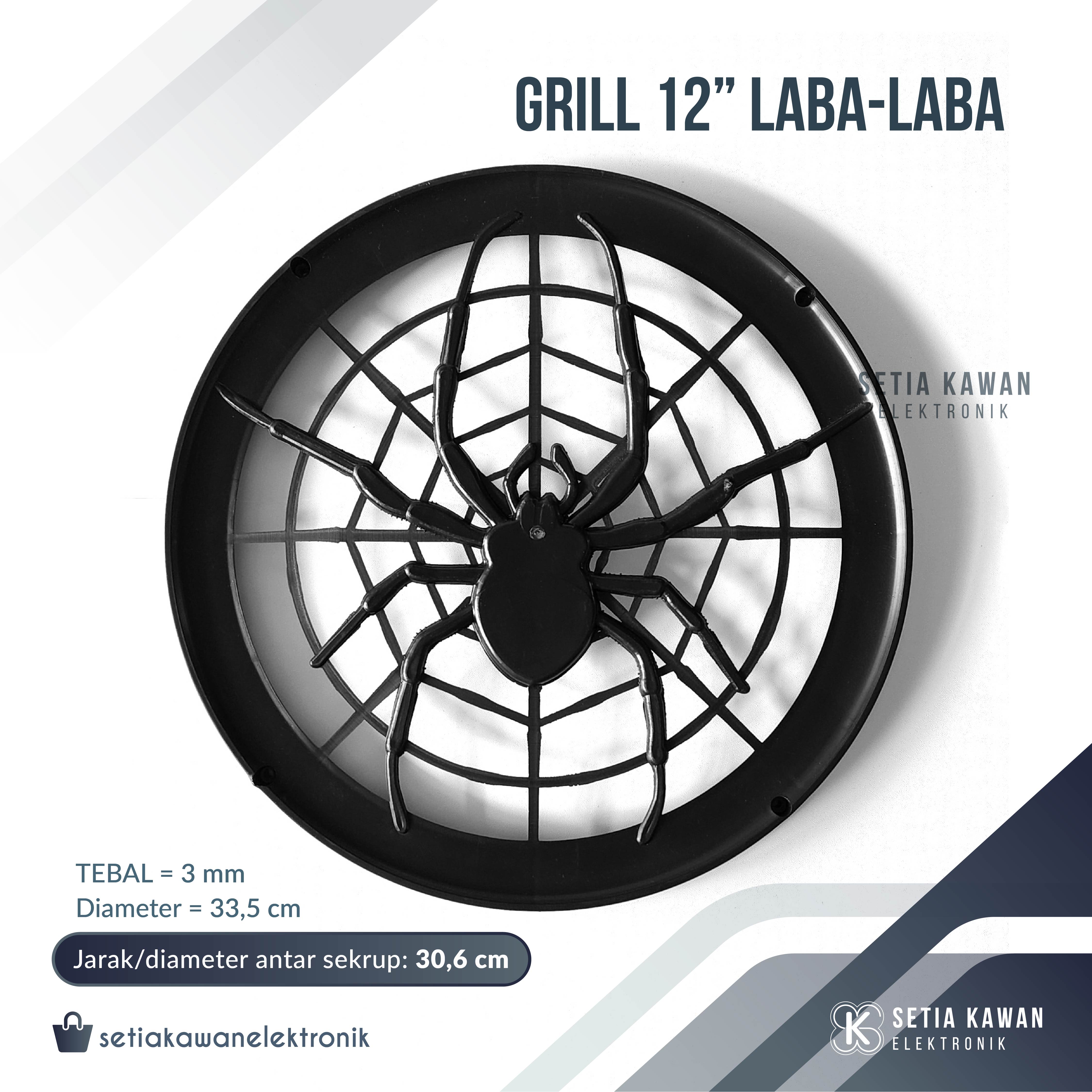 Ram Grill Speaker Laba-Laba 12" Plastik / Tutup Pelindung Box Salon ...