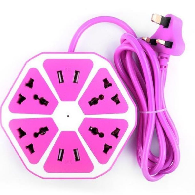 Kabel Olor SOKET 4 USB Multifungsi Hexagon Colokan Colok Stop Kontak ...