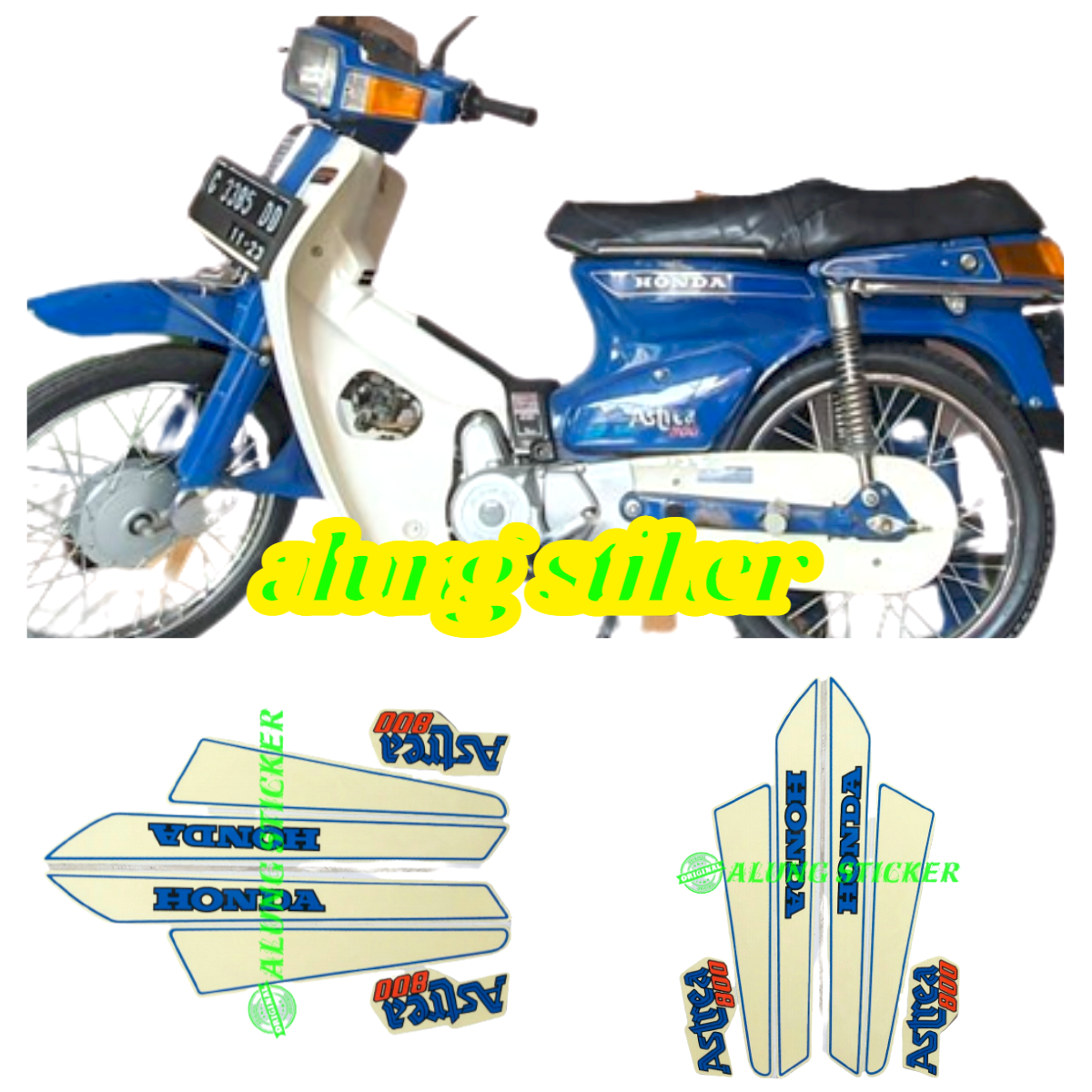 STIKER STRIPING LIST LES BODY MOTOR HONDA ASTREA 800 BIRU | Lazada ...