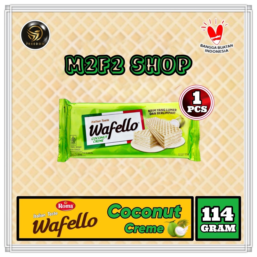Roma Wafer Wafello Coconut Creme | Krim Kelapa - 114 gr (Kemasan Satuan ...