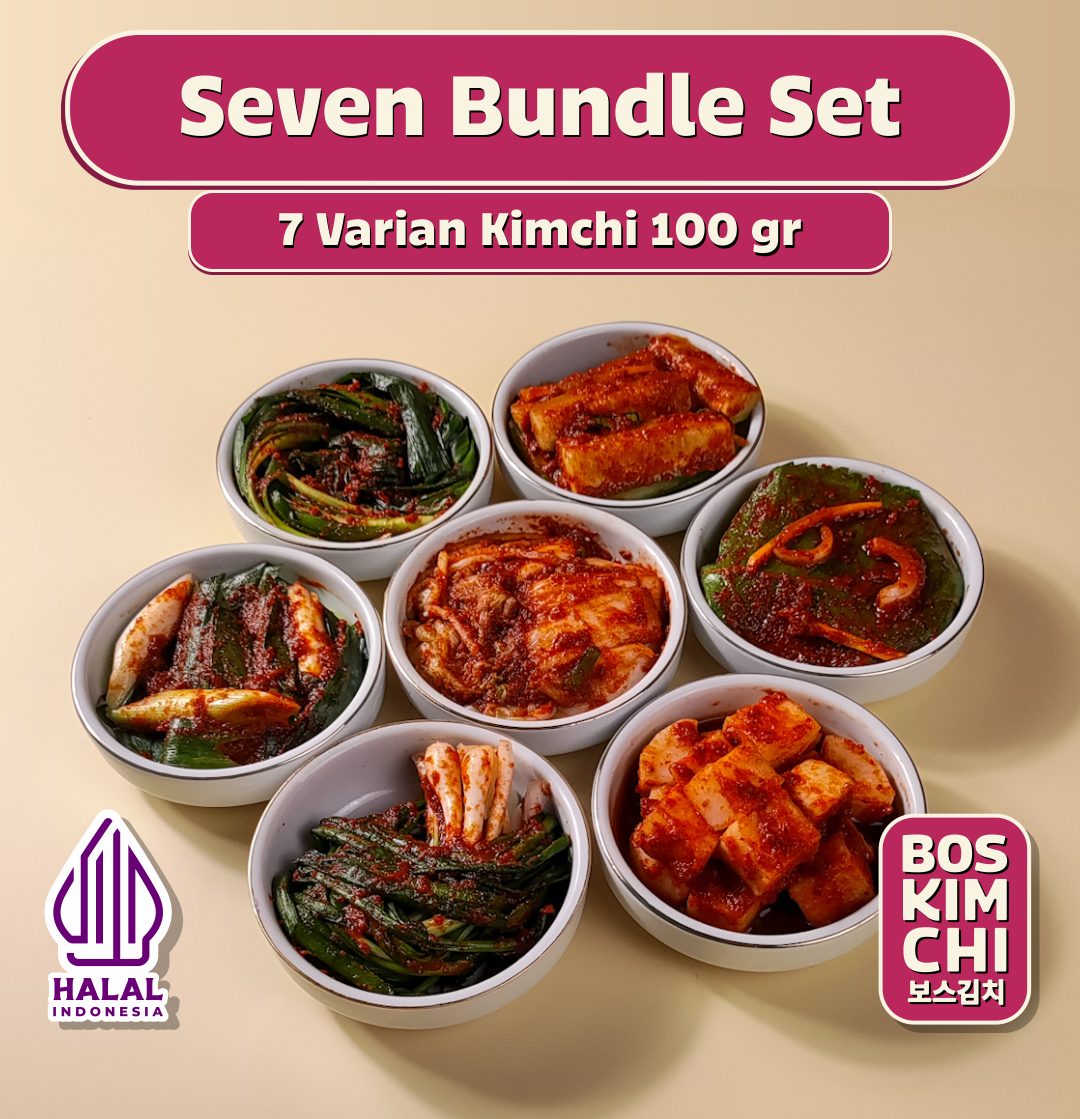 Bundle Set 7 Jenis Kimchi | Boskimchi 𝑺𝒆𝒗𝒆𝒏 Bundle | Sawi, Lobak, Timun, Daun Bawang, Kucai ...