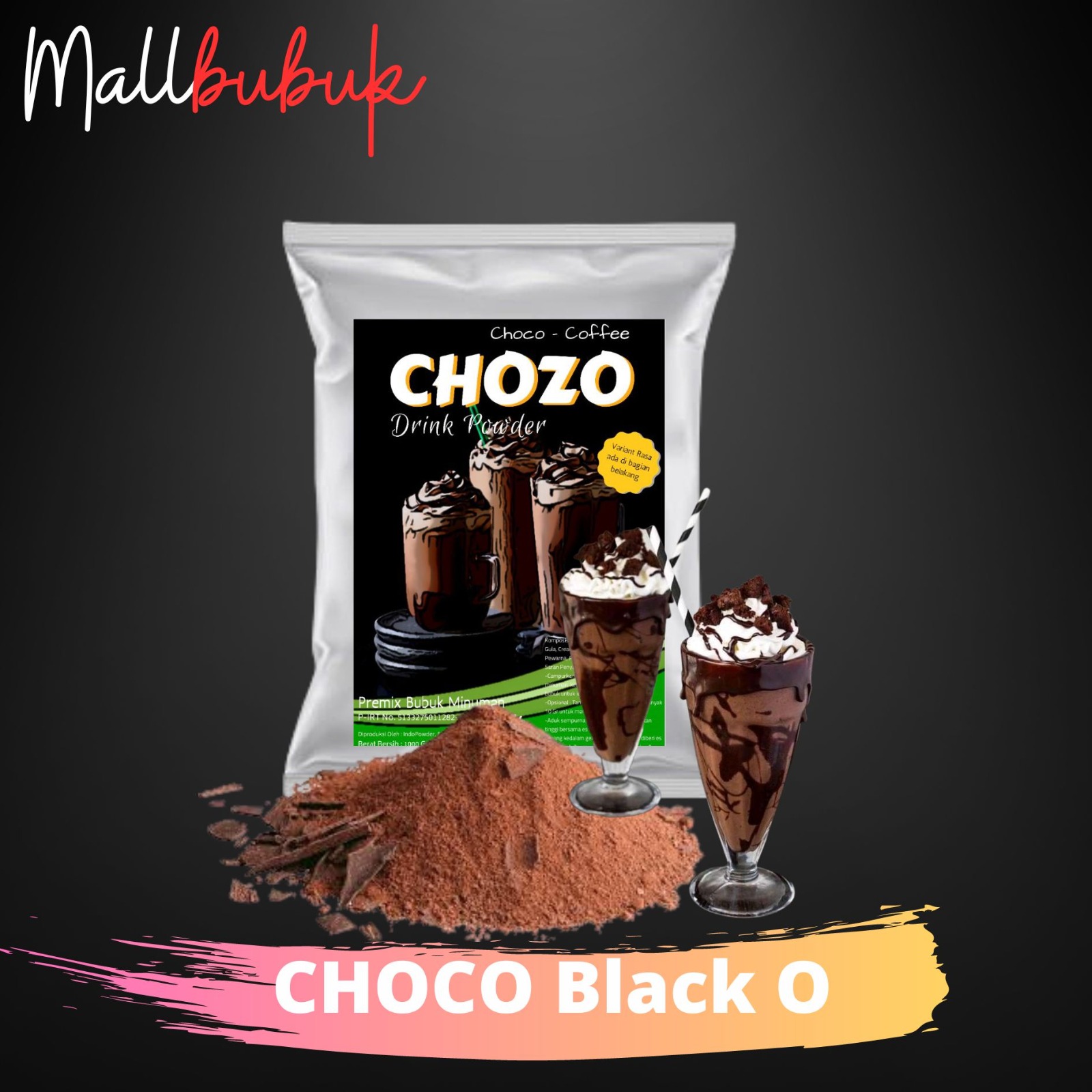Bubuk Minuman CHOCO BLACK O 1Kg / Bubuk CHOCO BLACK O 1Kg / CHOCO BLACK O Powder 1Kg | Lazada ...