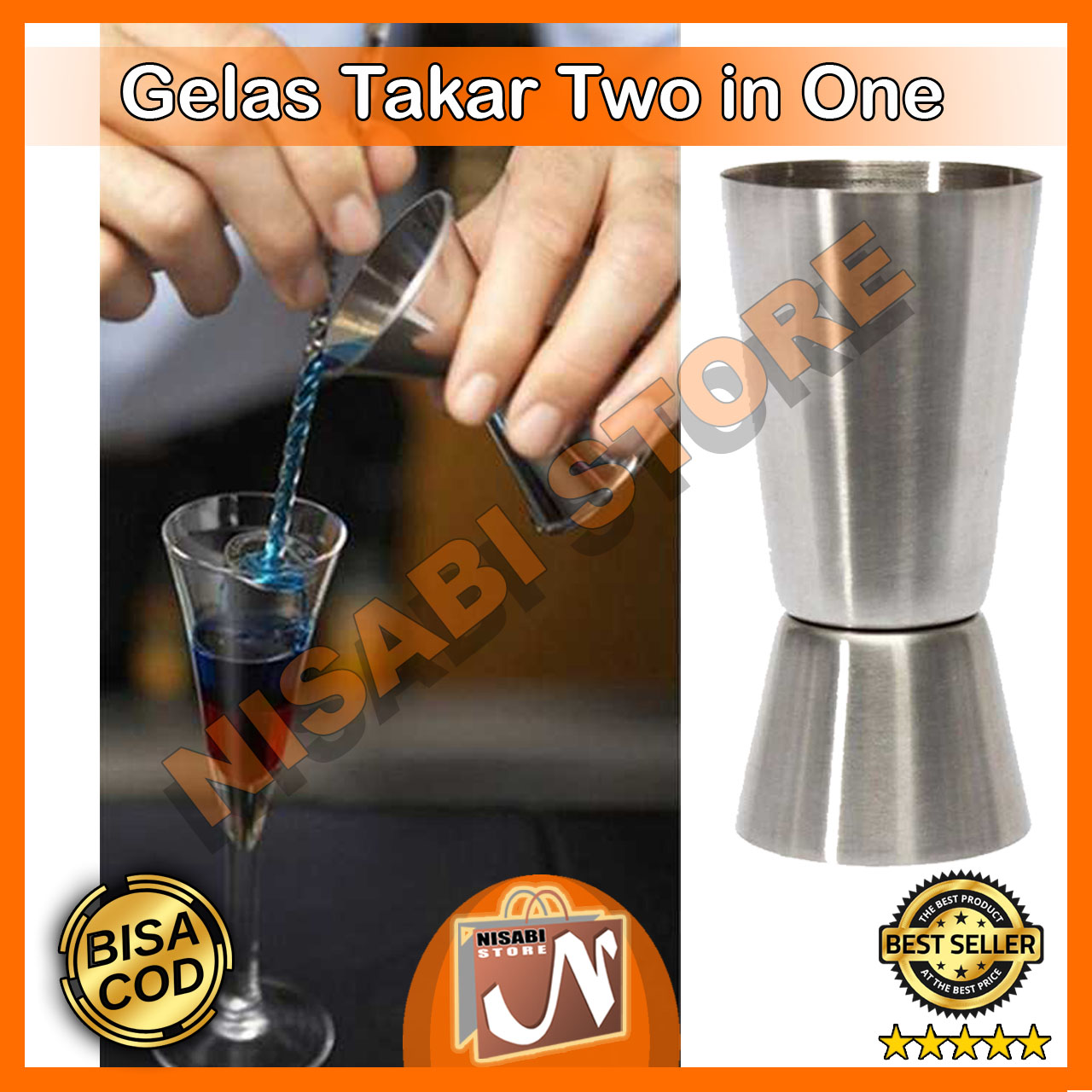 One Two Cups Gelas Ukur Jigger Bartender Double Shot 15ml 30ml / Gelas ...