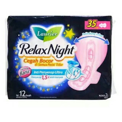 Laurier Relax Night Wing 35 cm 1 Bag Isi 12 Pcs | Lazada Indonesia