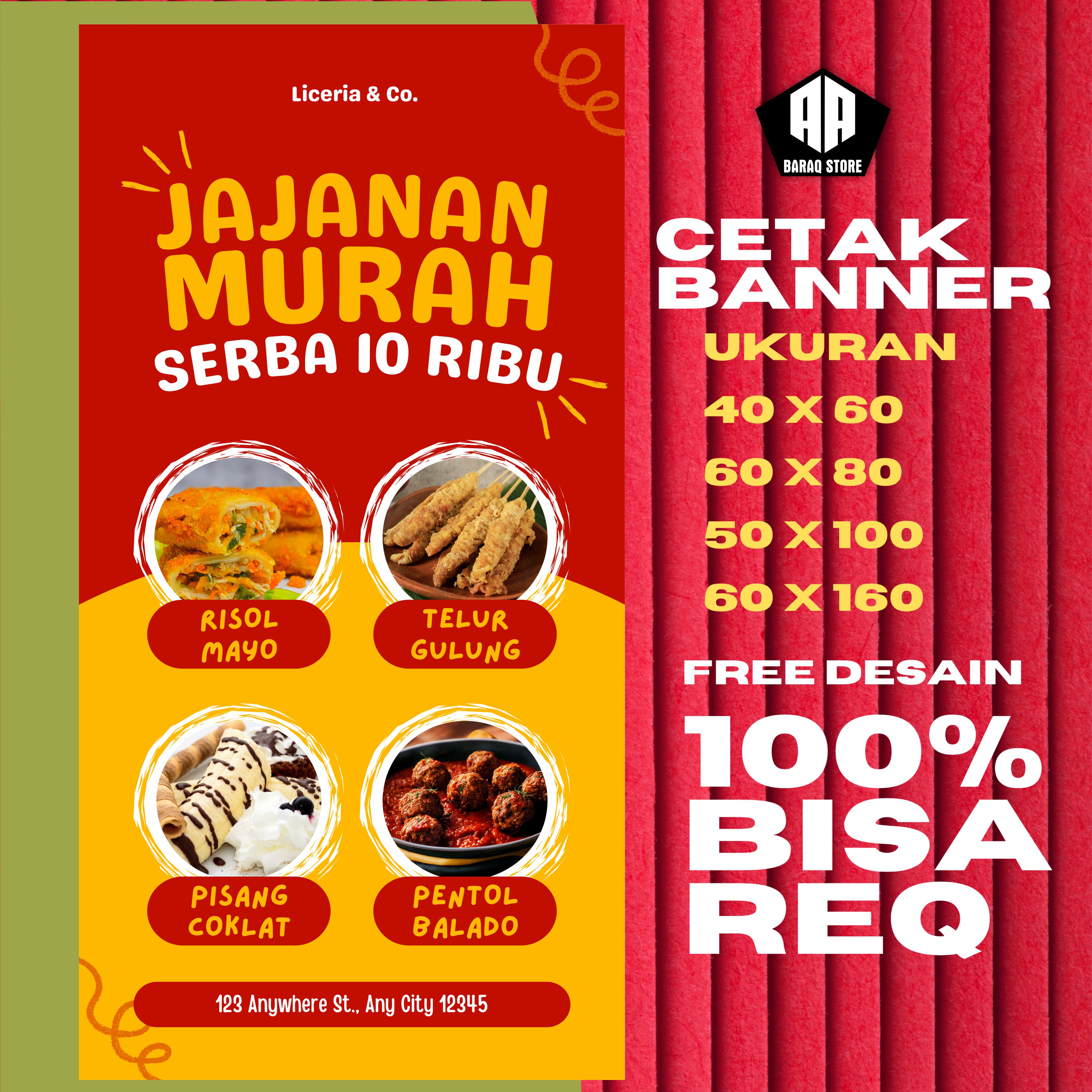 Spanduk Banner JAJANAN MURAH SERBA 10000 BISA REQUEST | Lazada Indonesia