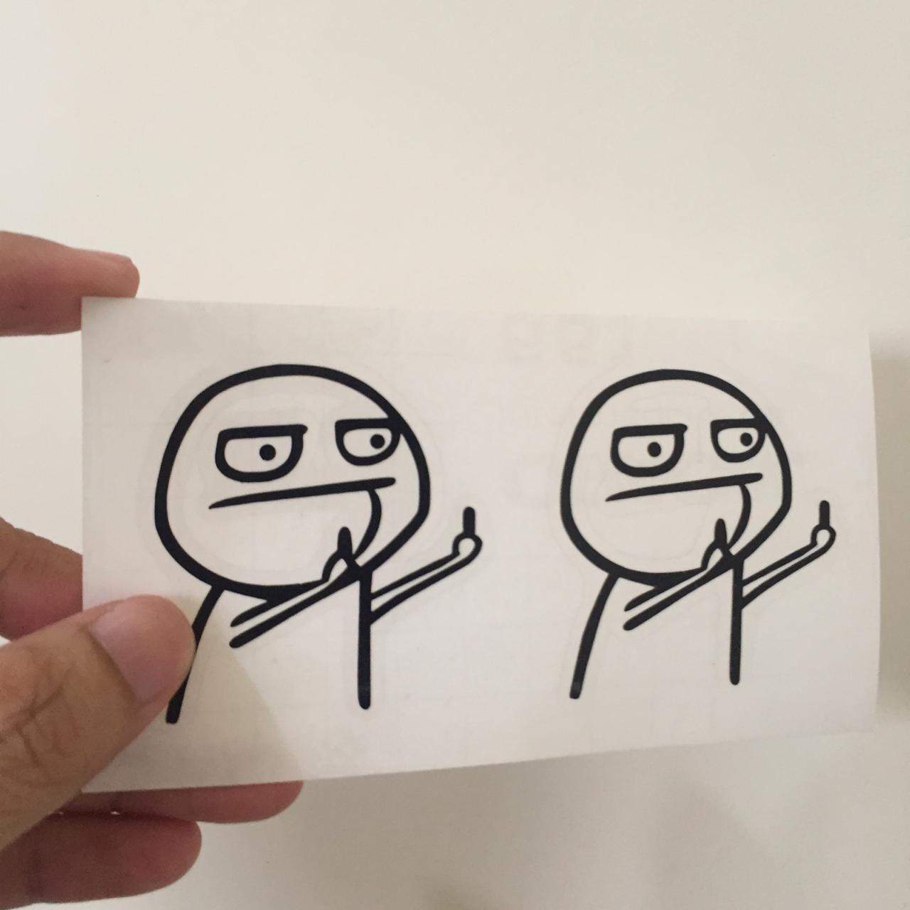 STICKER CUTTING MEME MIDDLE FINGER | Lazada Indonesia